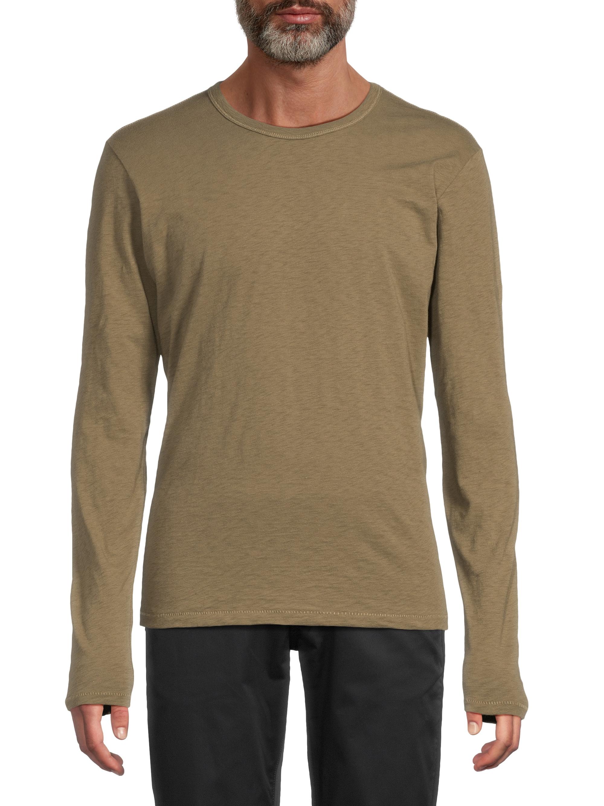Click here for Rag & Bone Mens Heathered Long-Sleeve Cotton T-Shi... prices