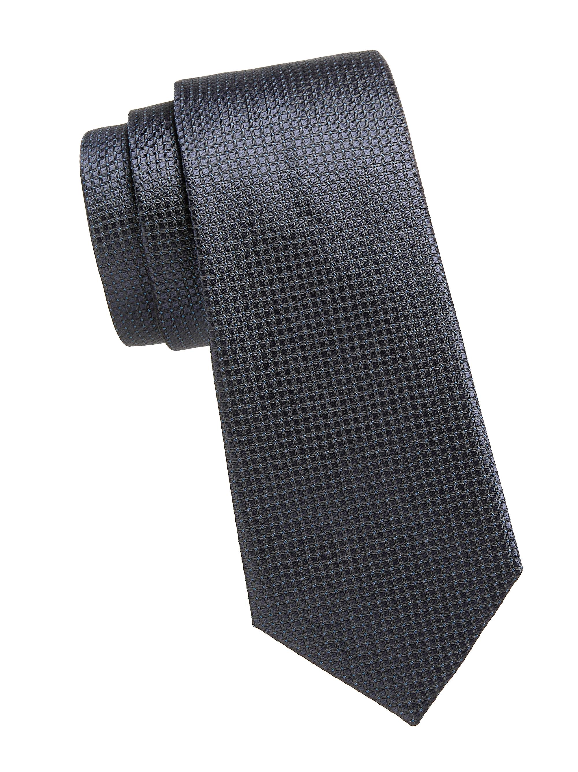 Click here for Canali Mens Grid Silk Tie - Navy prices