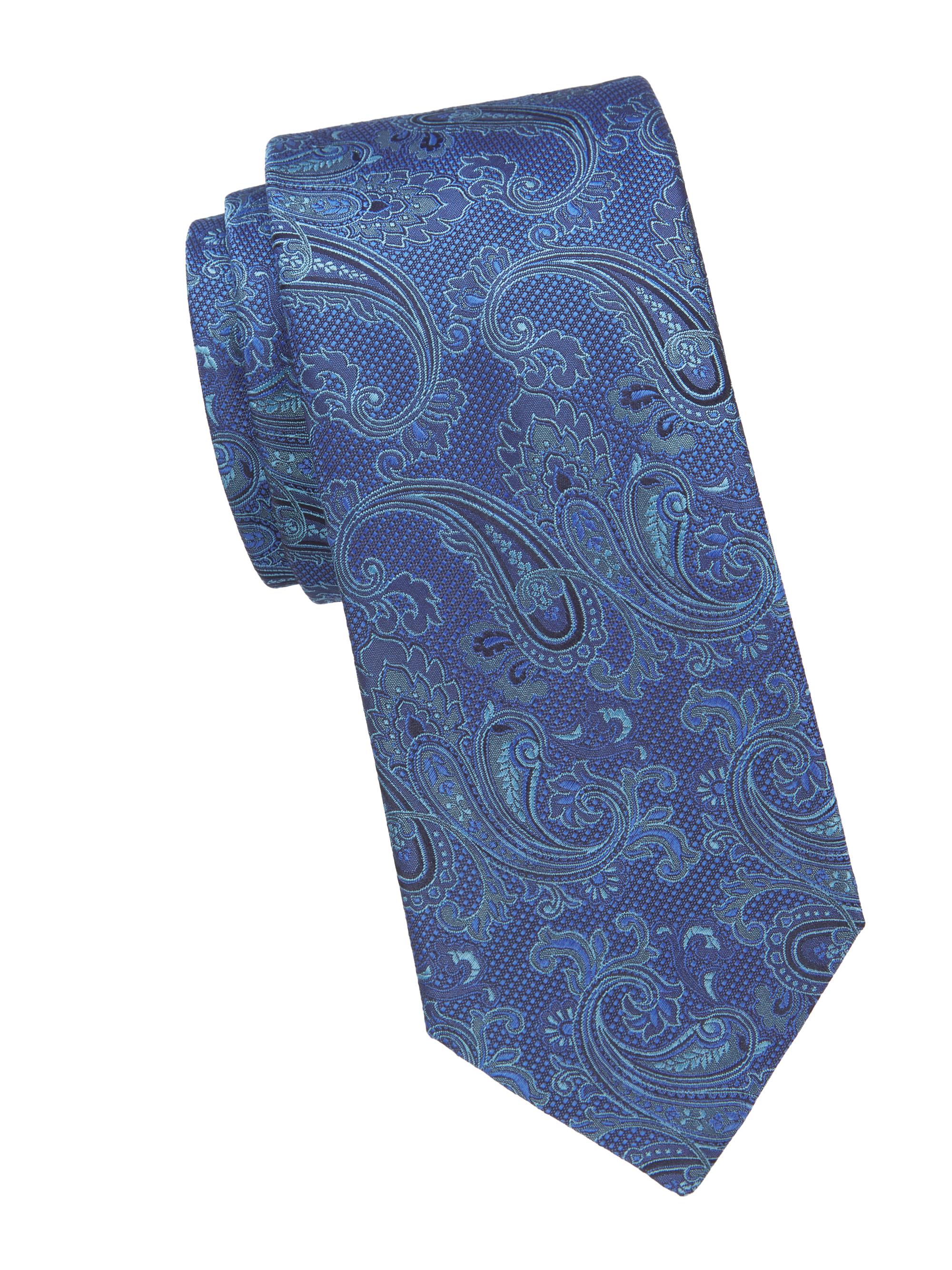 Click here for Canali Mens Paisley Silk Tie - Blue prices
