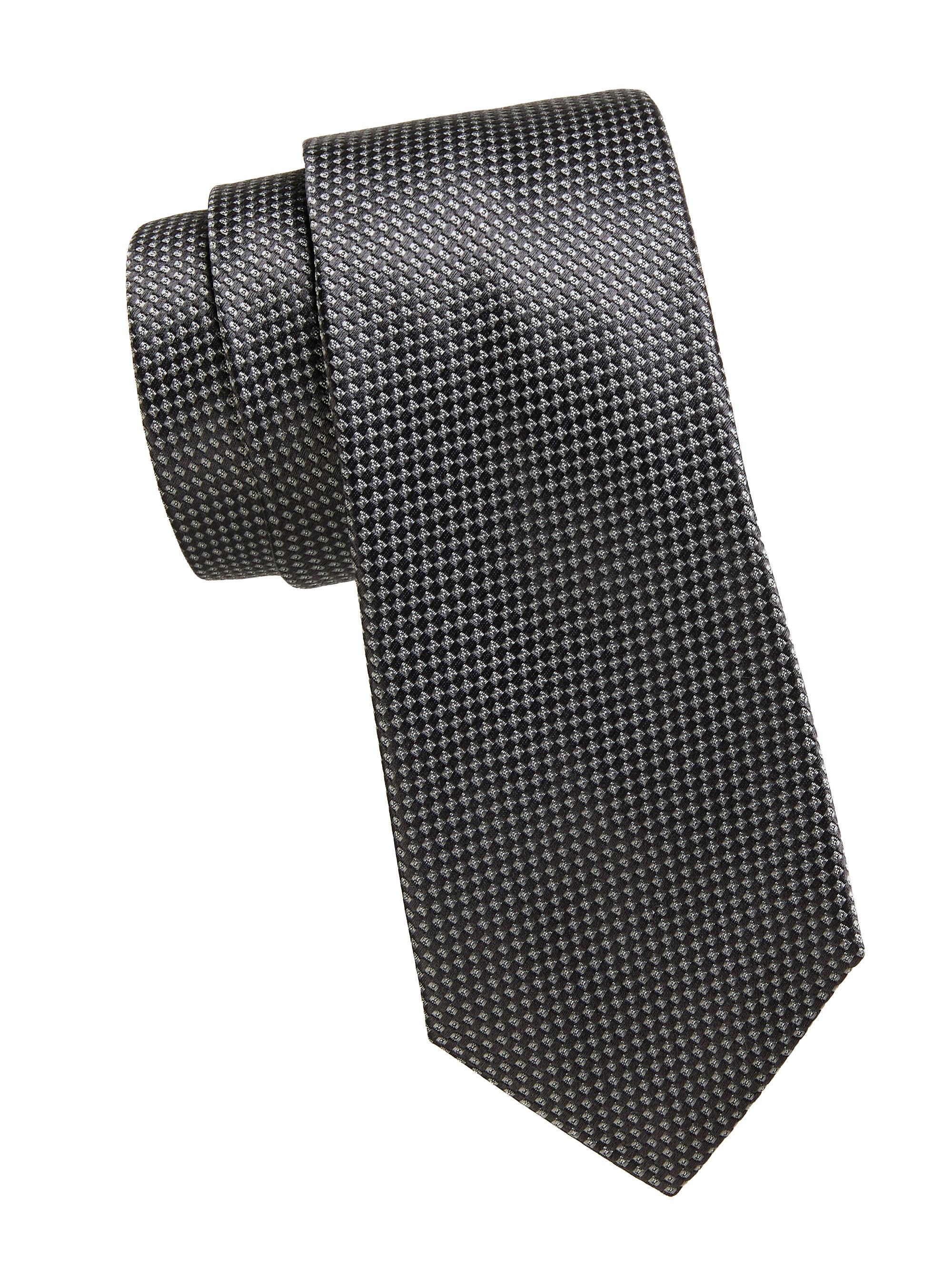 Click here for Canali Mens Neat Silk Tie - Grey prices