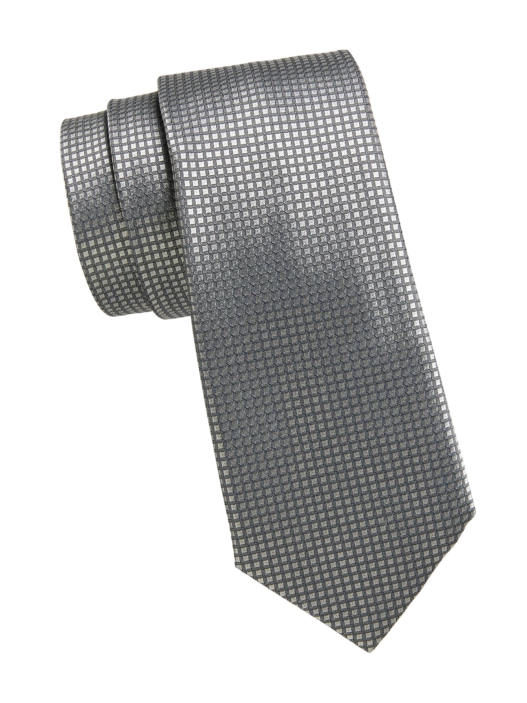 Click here for Canali Mens Grid Silk Tie - Grey prices