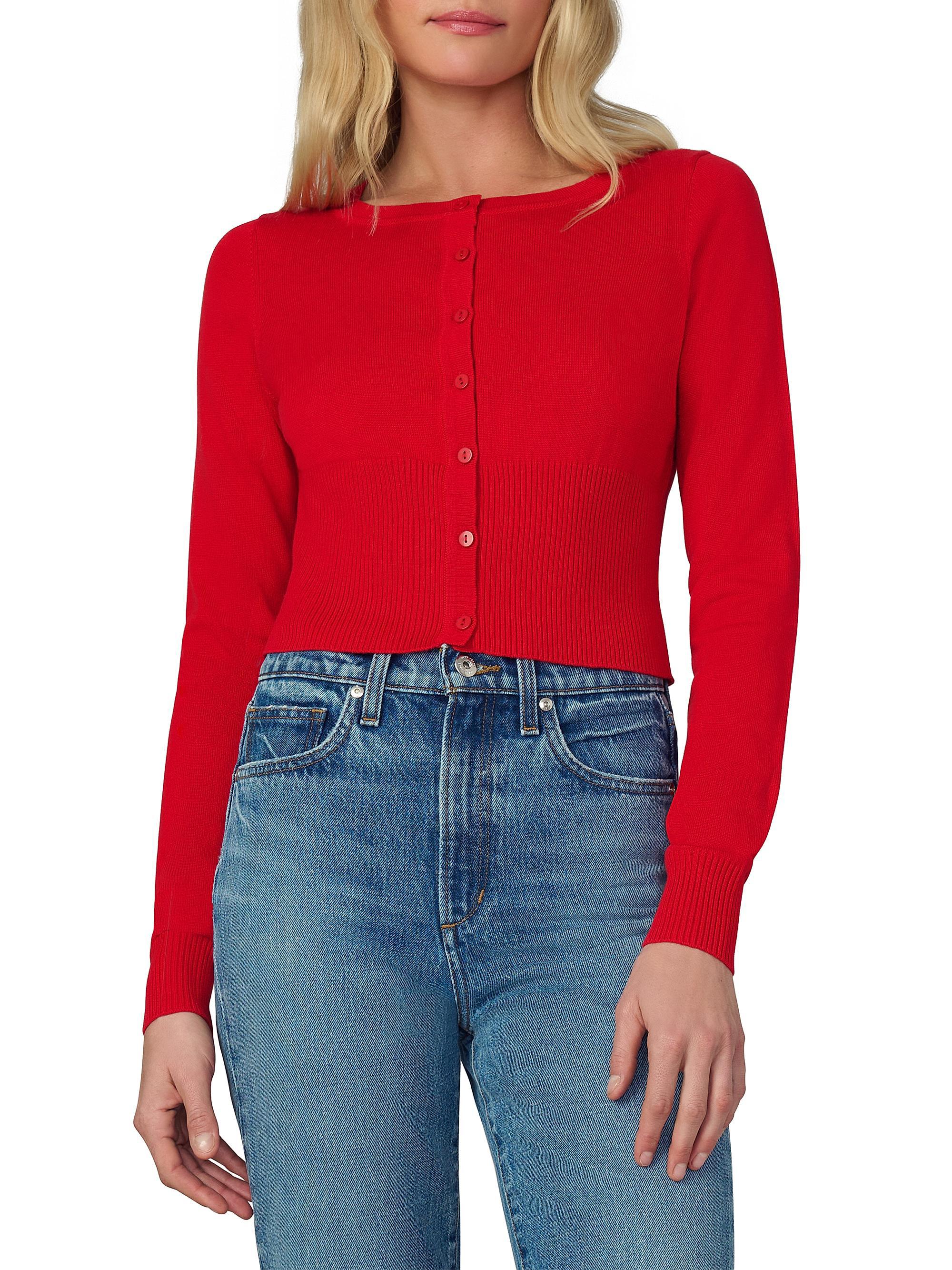 Click here for Joes Jeans Womens The Shrunken Cardigan - Cherry R... prices