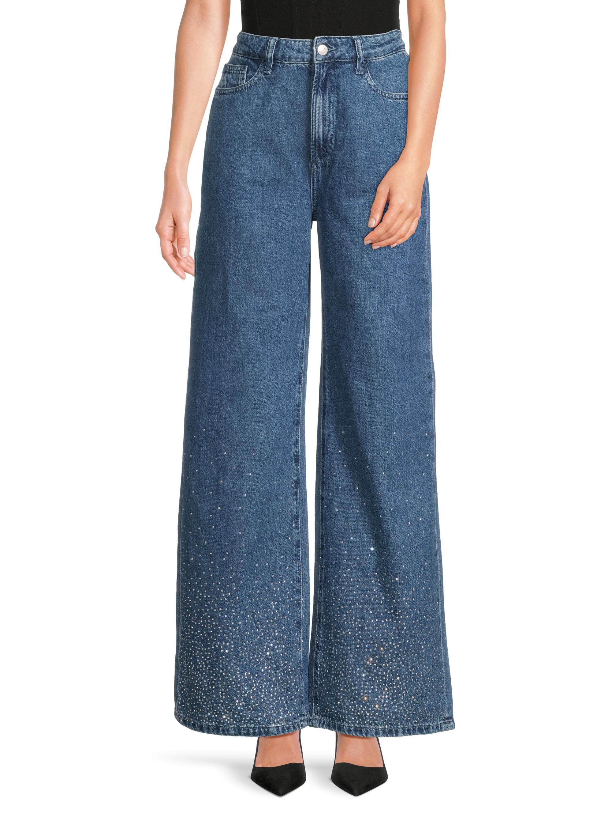 Click here for Joes Jeans Womens Embellished Wide-Leg Jeans - Cry... prices