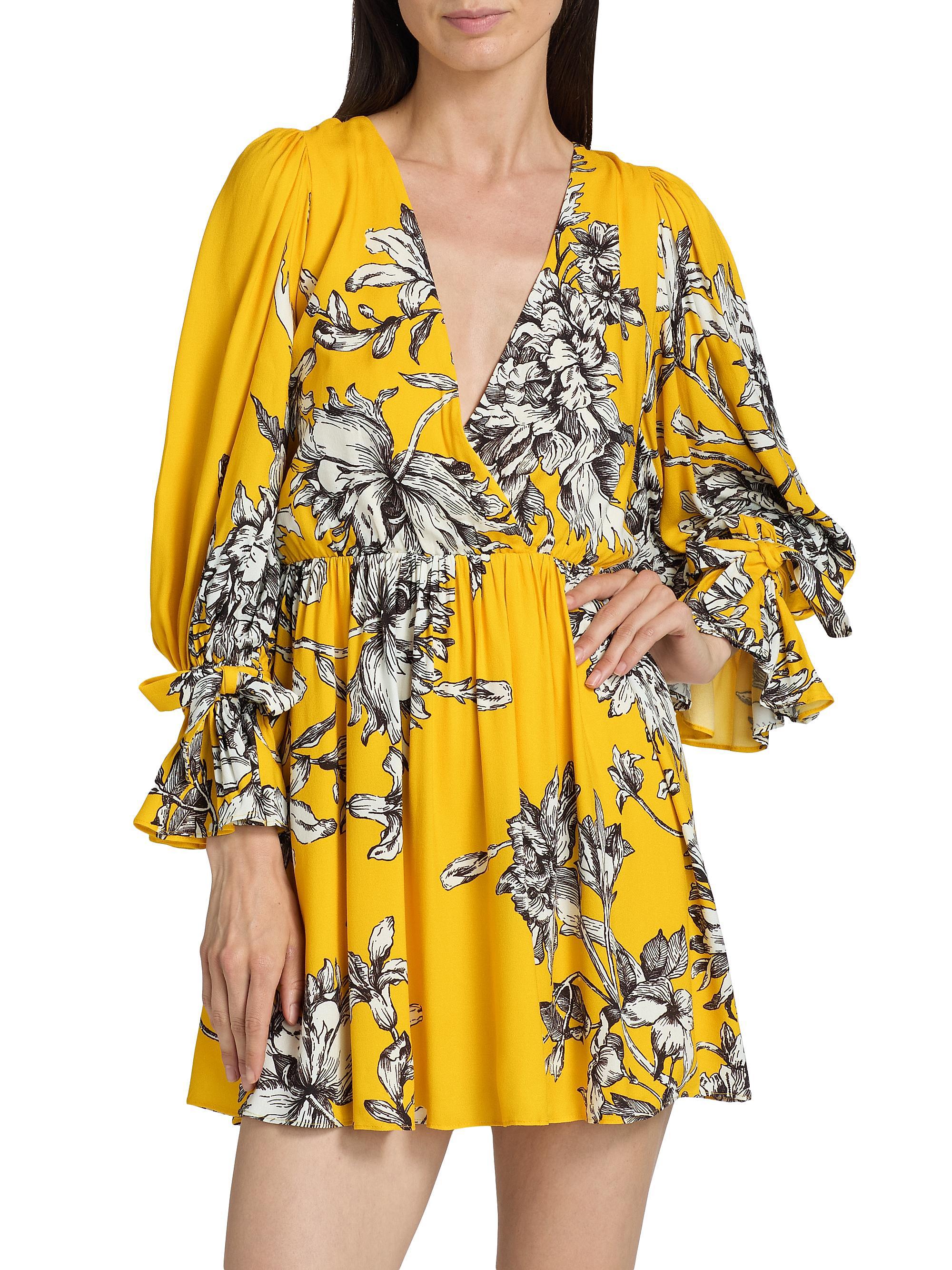 Click here for Alice + Olivia Womens Clarissa Floral Plunging Min... prices