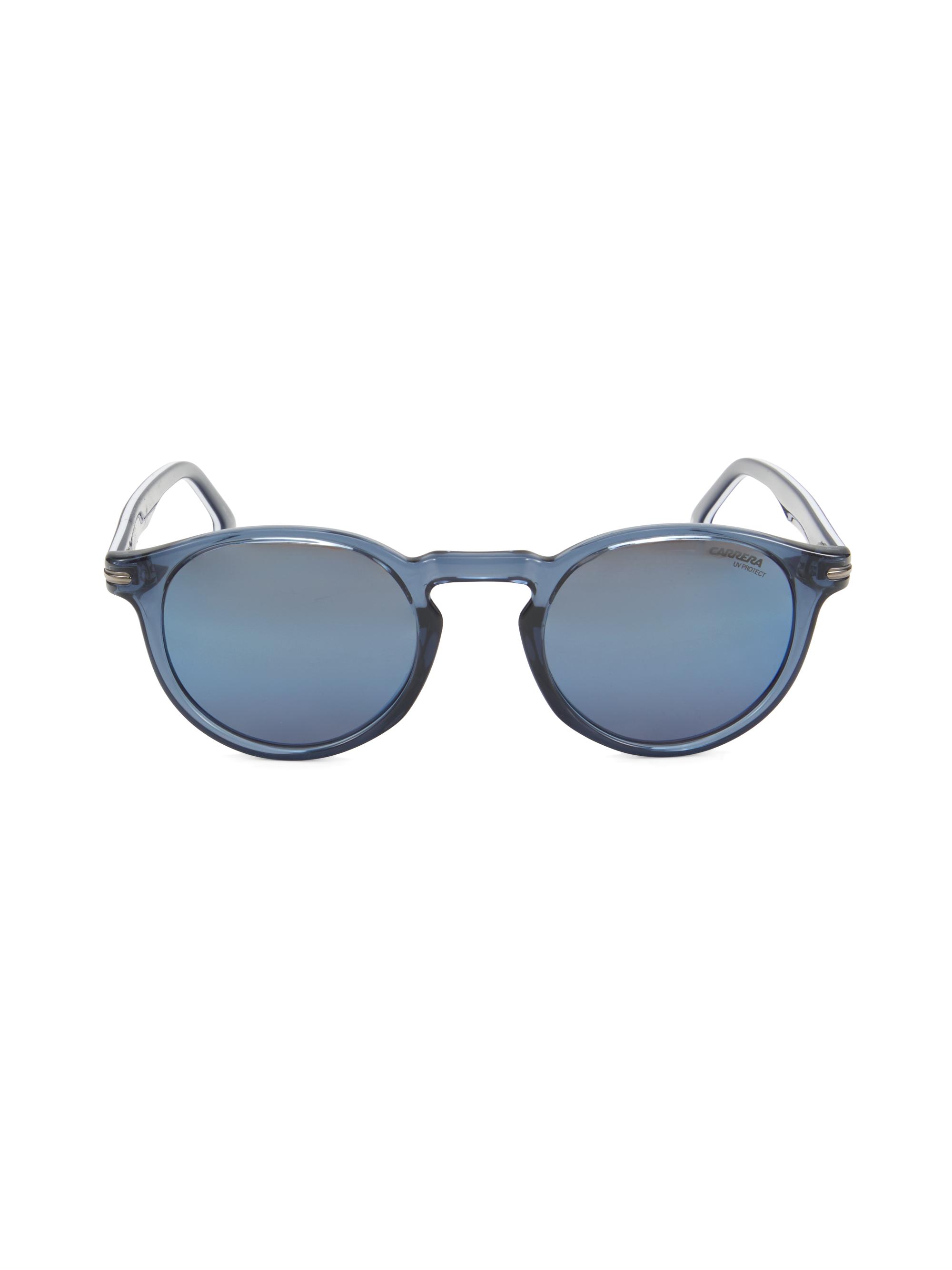 Click here for Carrera Womens 50MM Logo Round Sunglasses - Blue prices