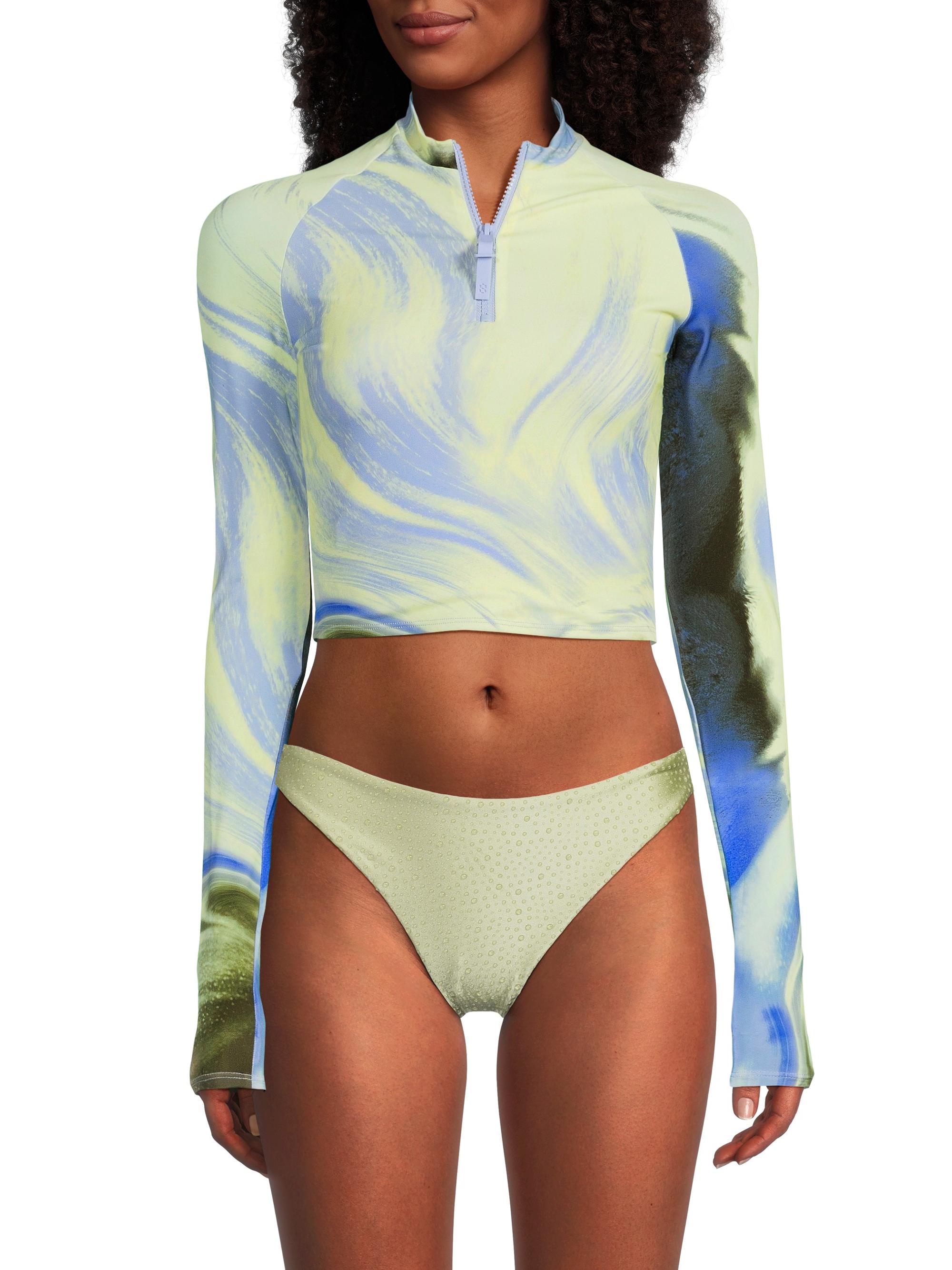Click here for Simkhai Womens Marlo Long-Sleeve Printed Rashguard... prices