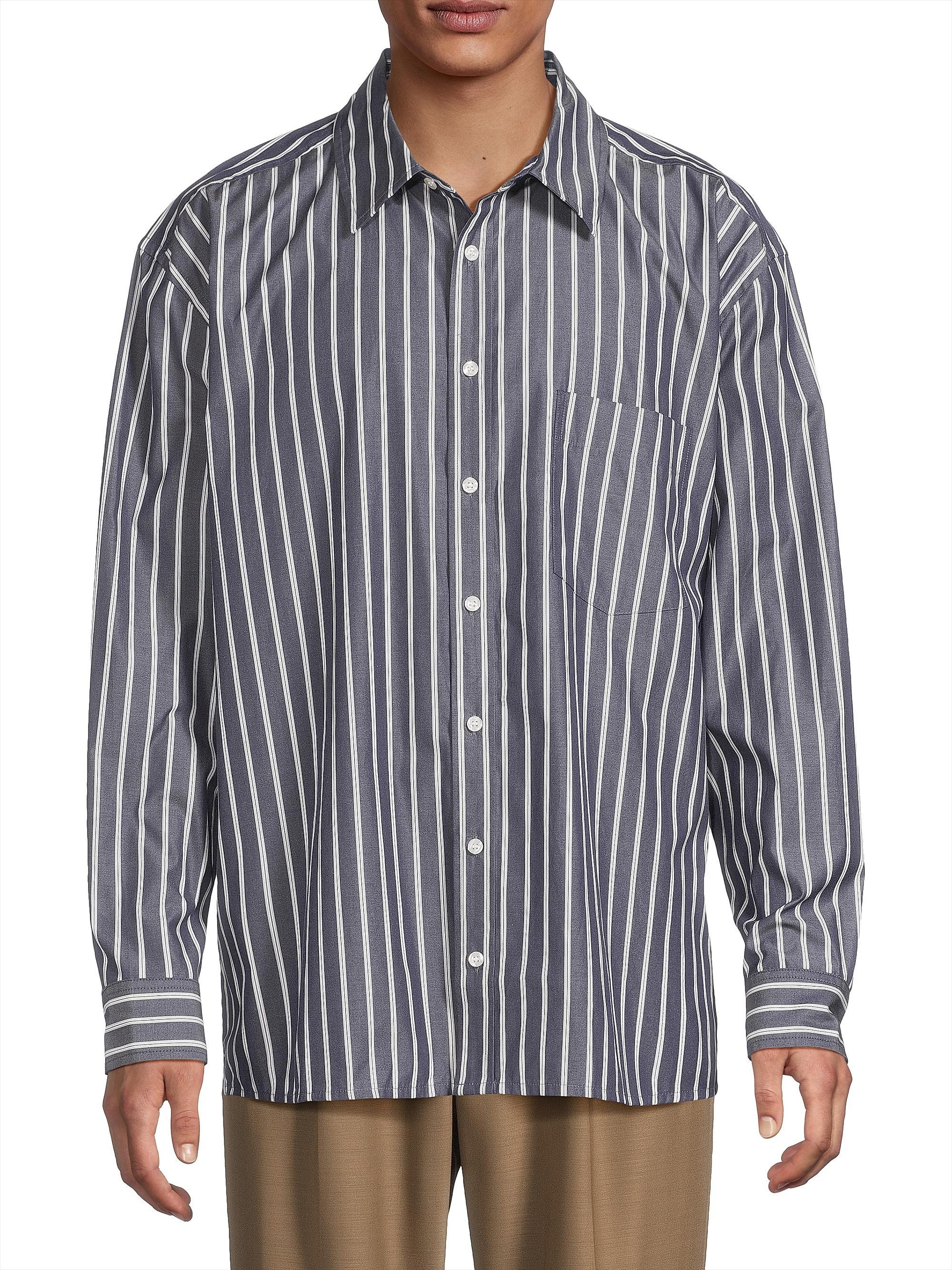 Click here for Simkhai Mens Khailed Striped Cotton Oversized Shir... prices