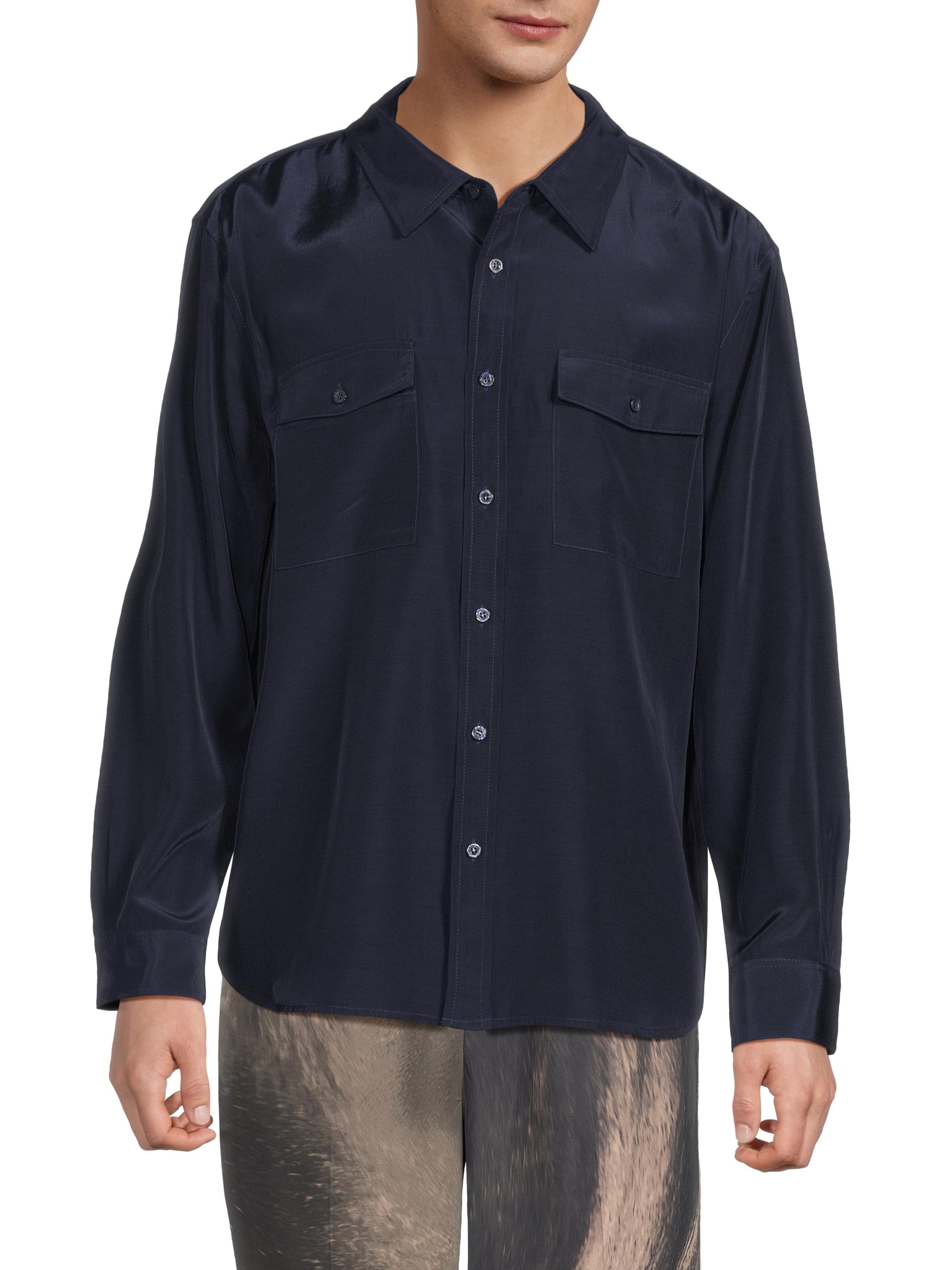 Click here for Simkhai Mens Niall Relaxed Button-Front Shirt - Mi... prices