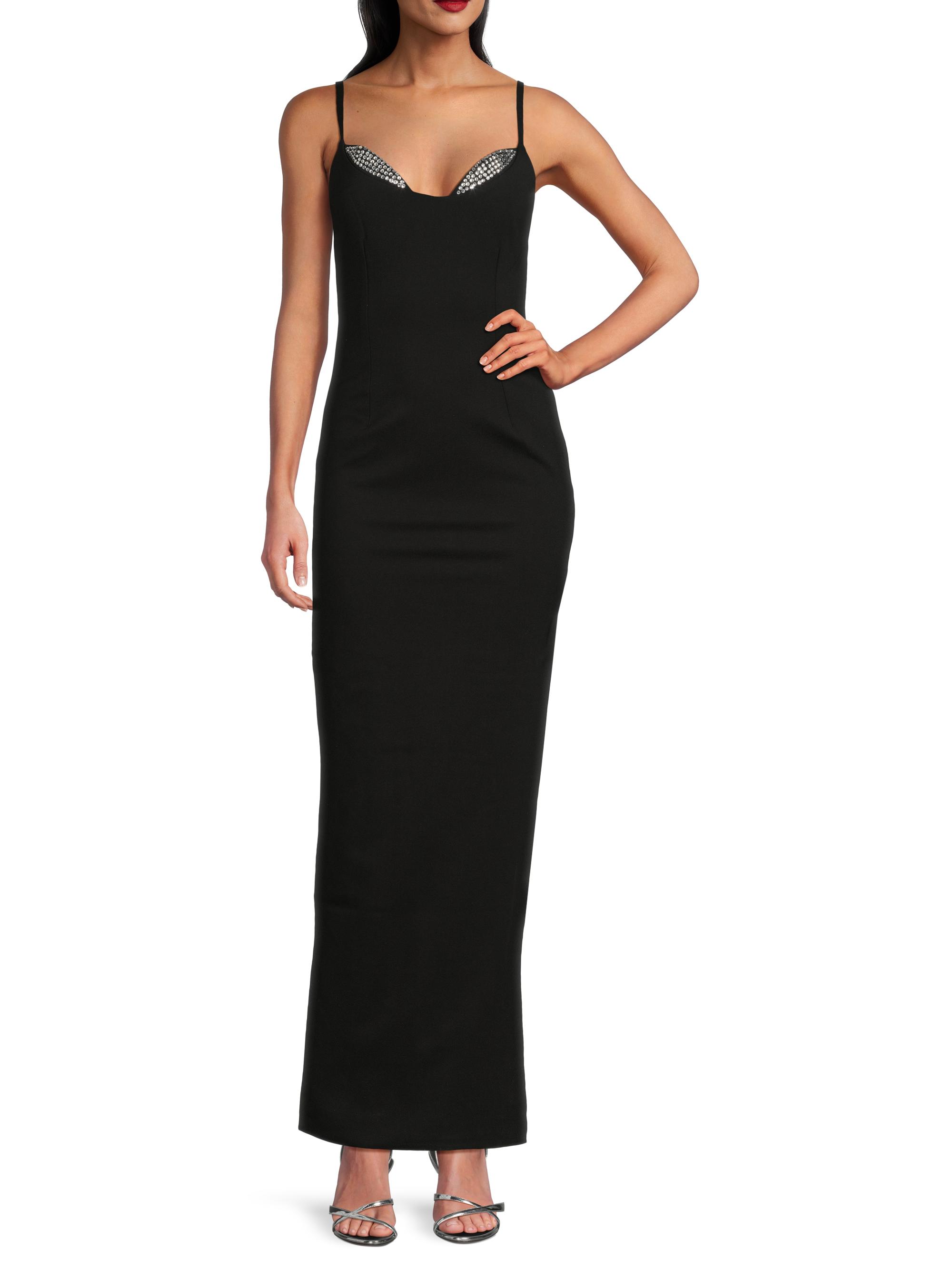 Click here for Good American Womens Crystal-Trim Ponte Gown - Bla... prices