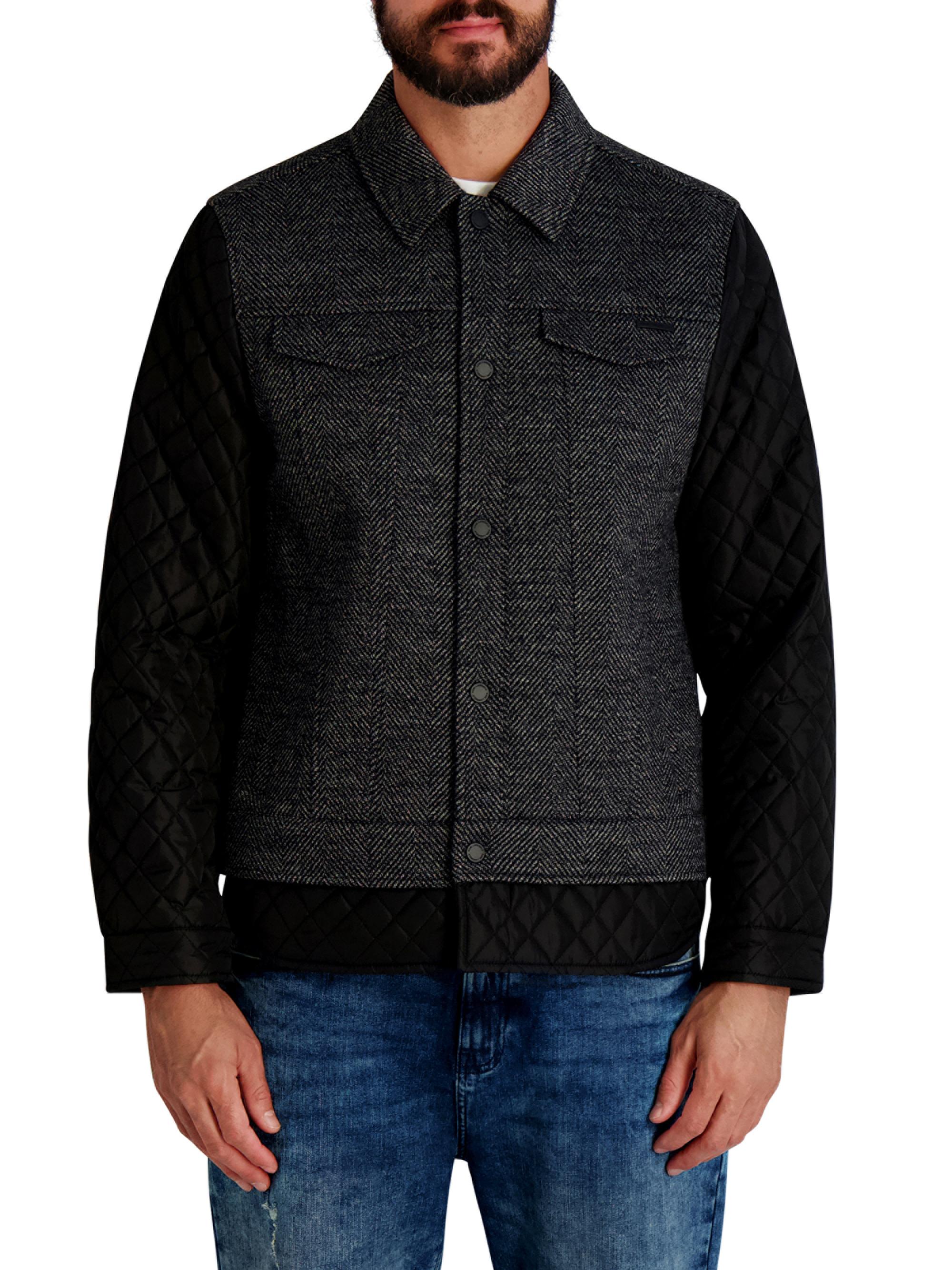 Click here for Karl Lagerfeld Paris Mens Herringbone Jacket - Bla... prices