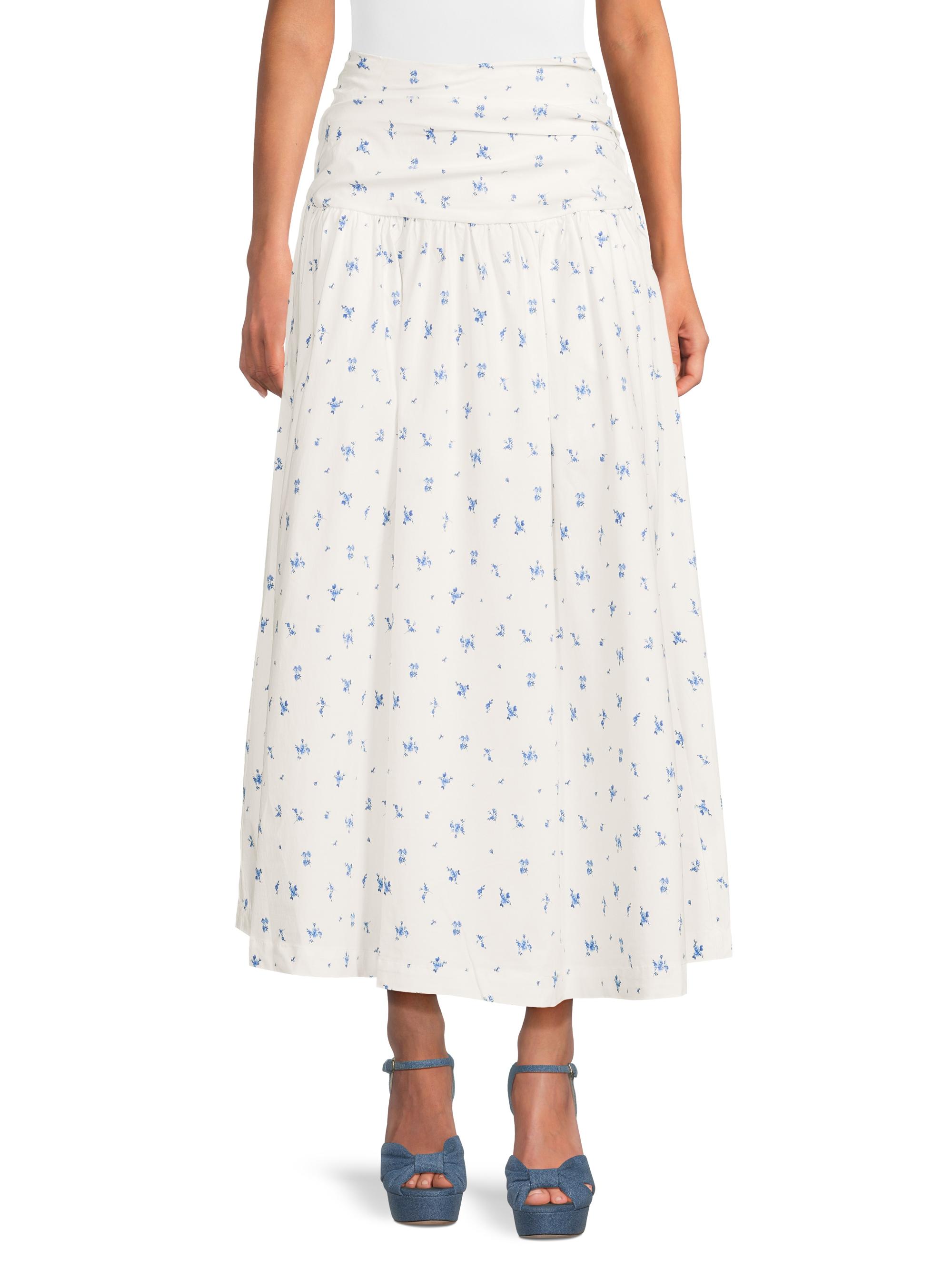 Click here for Weworewhat Womens Ruched Floral A-Line Maxi Skirt... prices