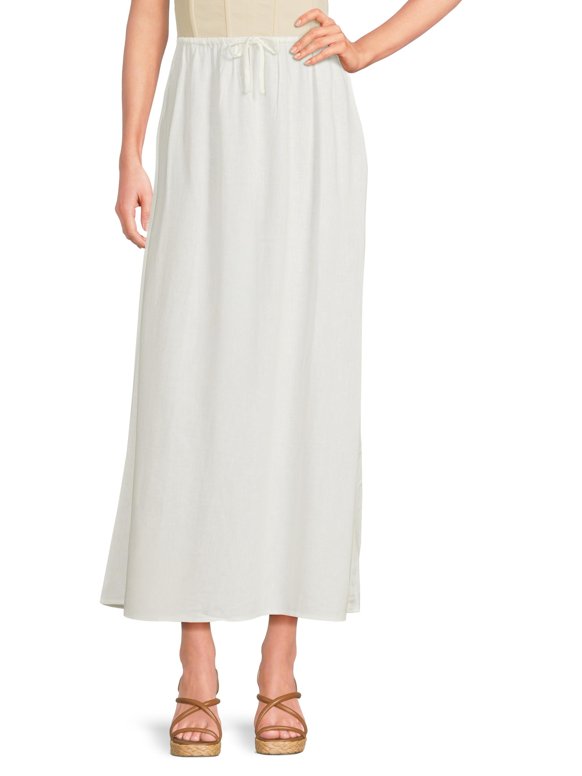 Click here for Weworewhat Womens Drawstring Linen-Blend Maxi Skir... prices