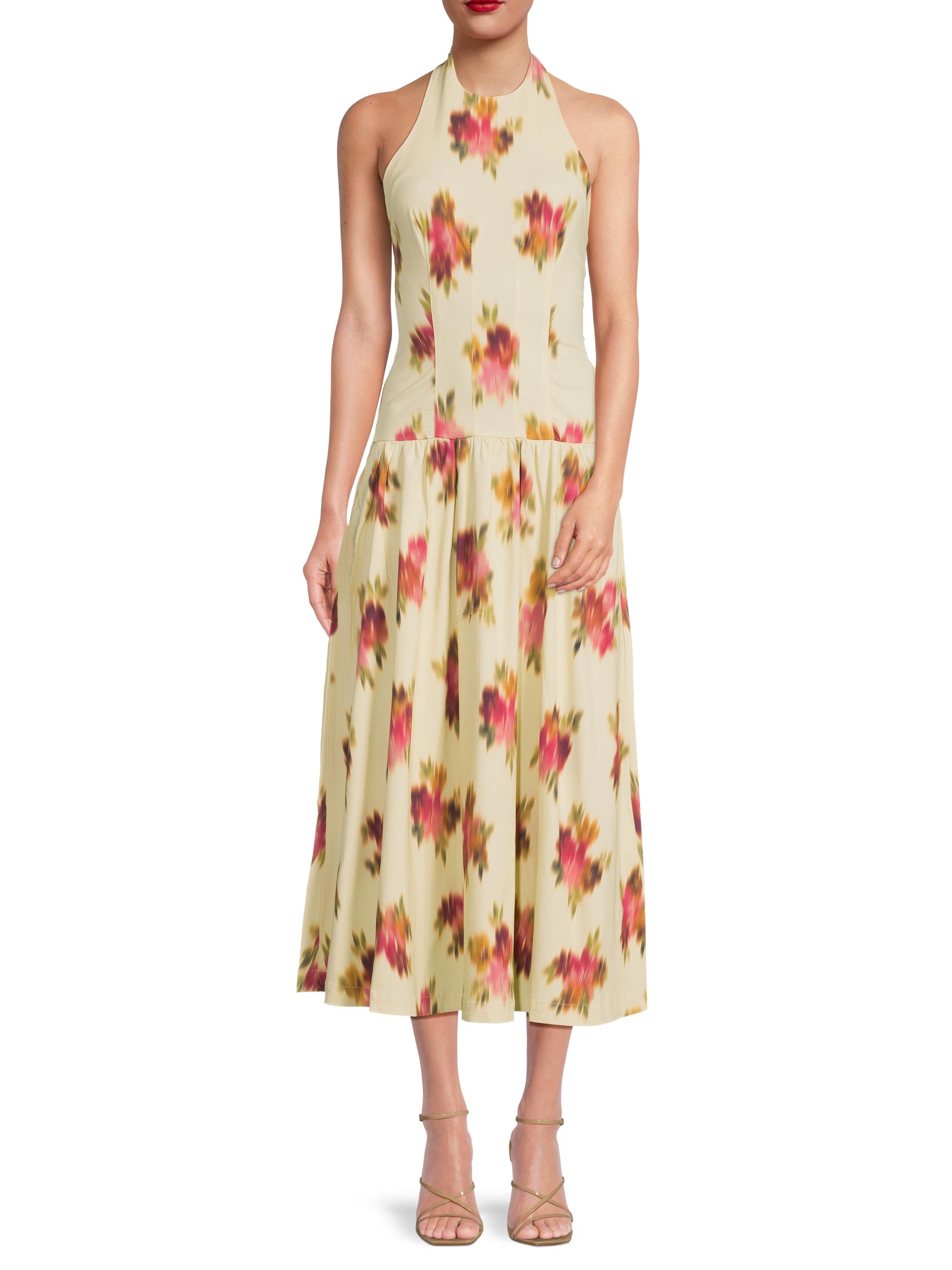 Click here for Weworewhat Womens Floral Halter Corset Midi-Dress... prices