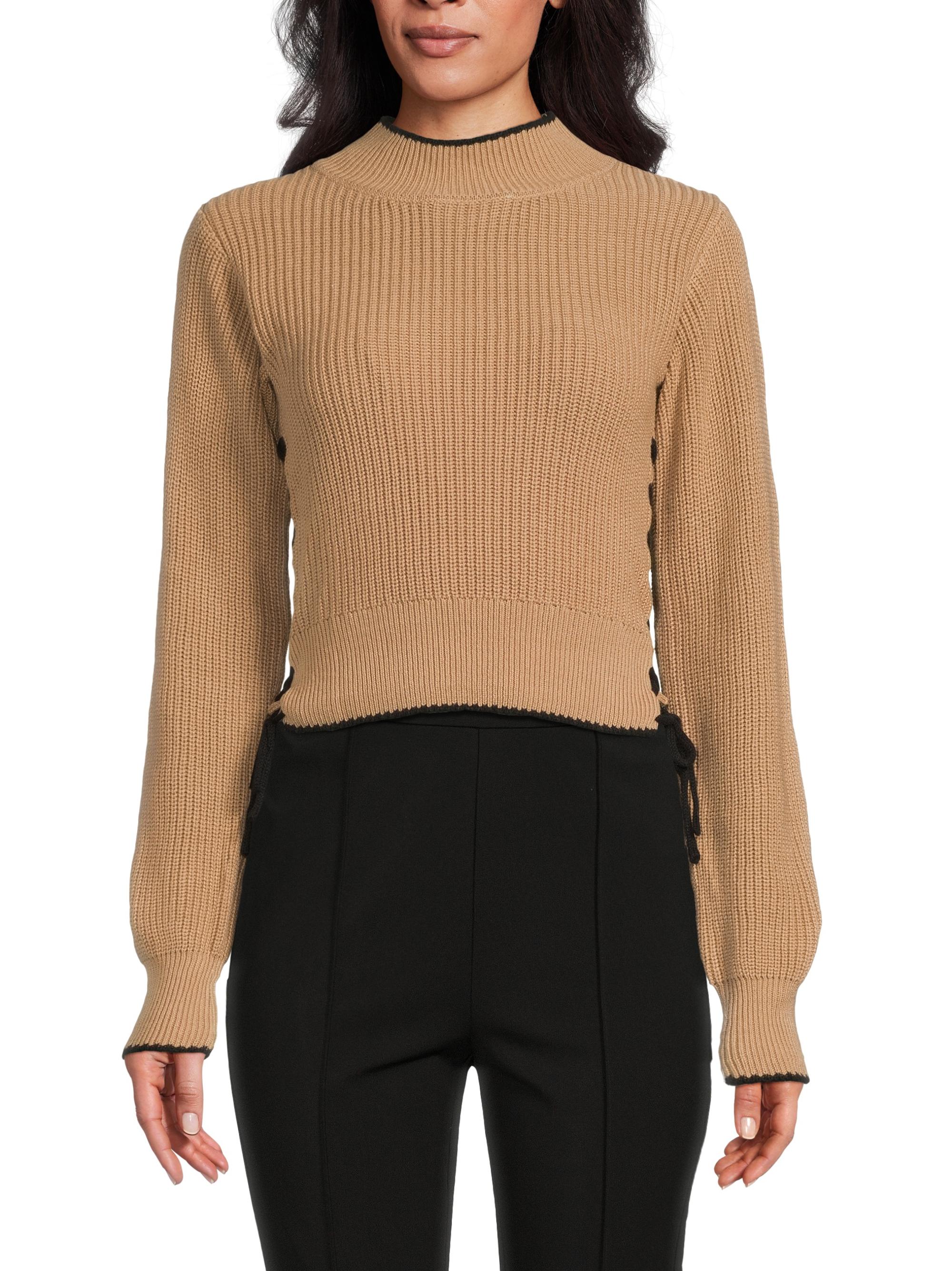 Click here for Vintage Havana Womens Mock Turtleneck Cable-Knit S... prices