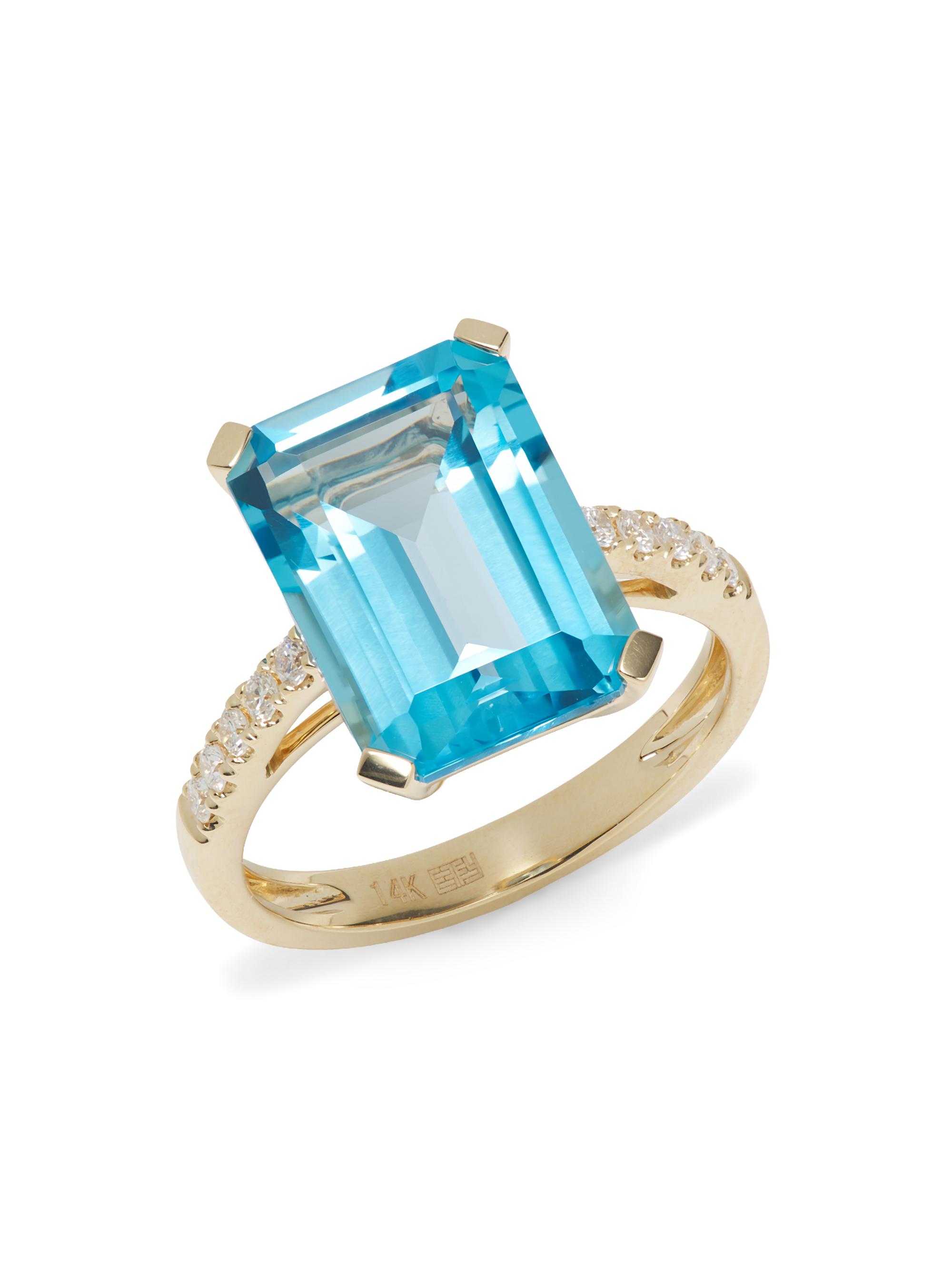 Click here for Effy Womens 14K Yellow Gold  Blue Topaz & 0.2 TCW... prices