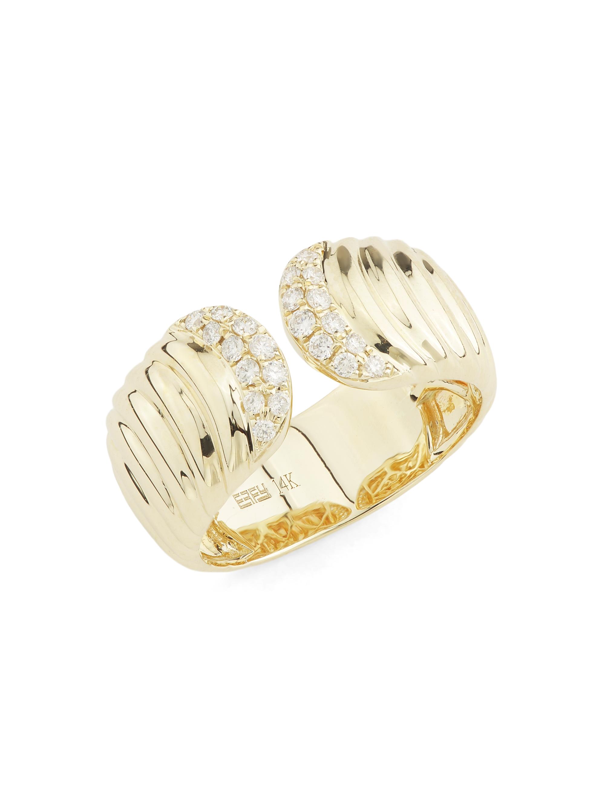 Click here for Effy Womens 14K Yellow Gold & 0.23 TCW Diamond Rin... prices