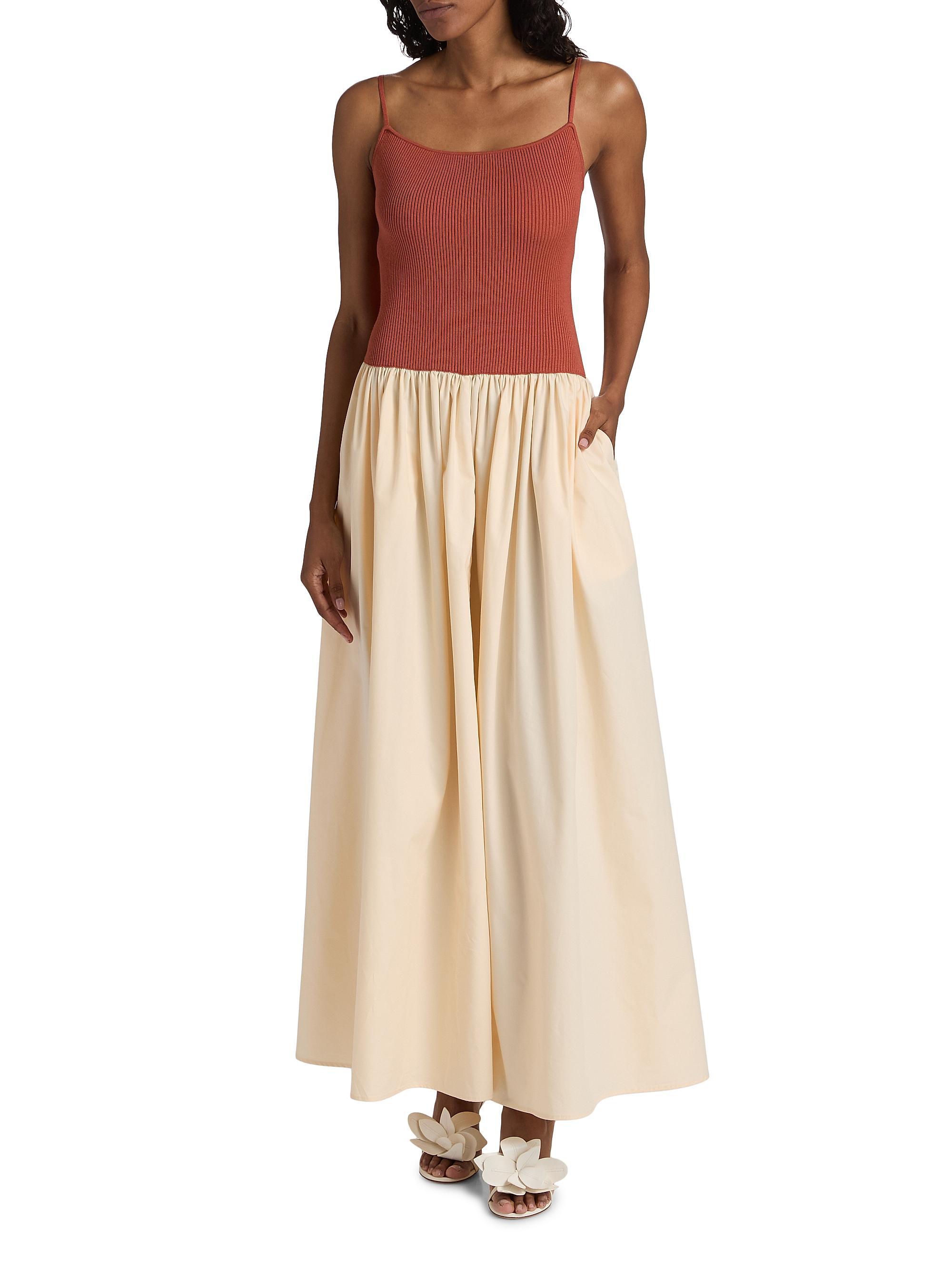 Click here for Toccin Womens Orielle Colorblocked Drop-Waist Maxi... prices