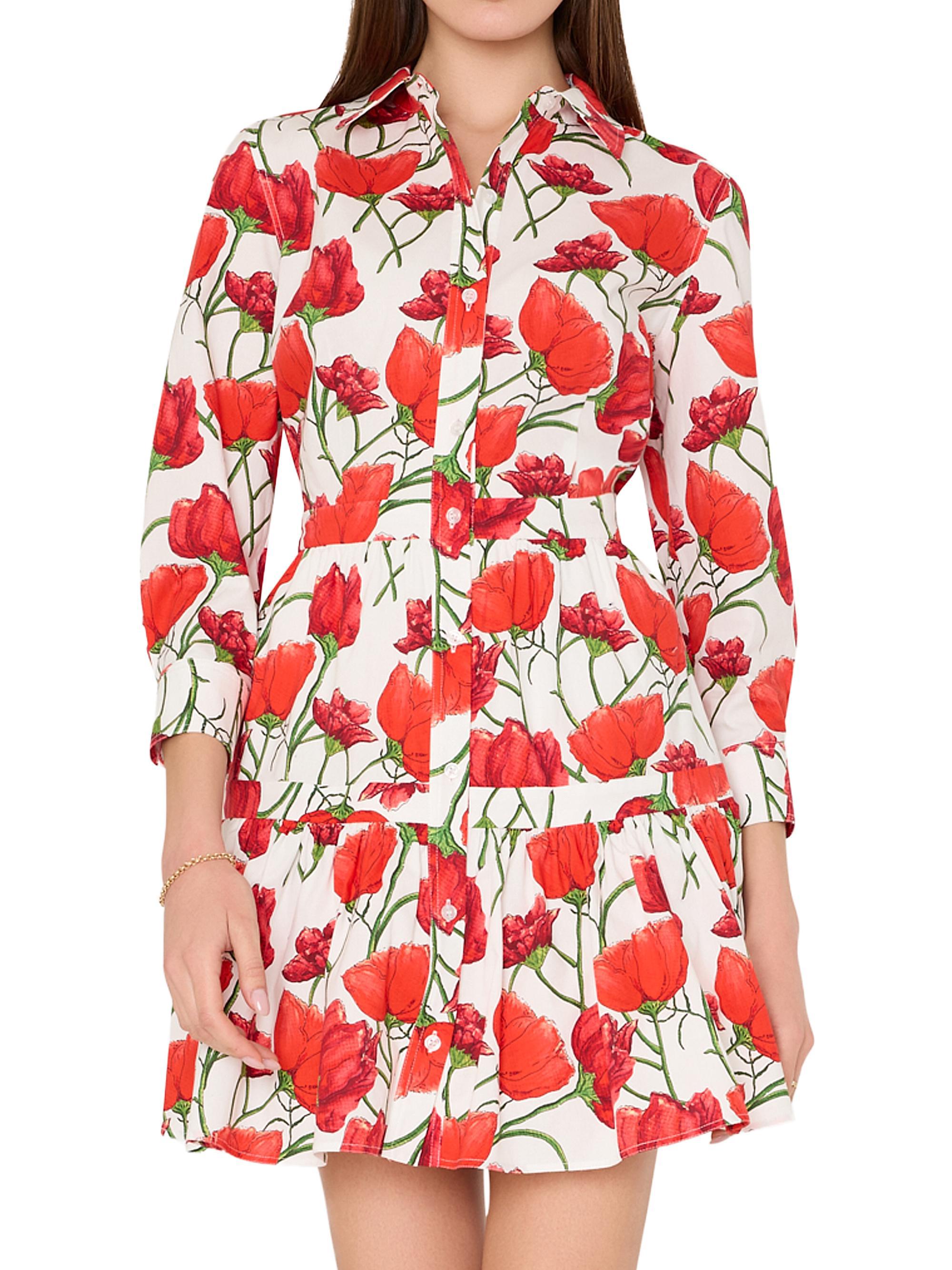 Click here for Milly Womens Priscilla Peonia Poplin Mini Shirtdre... prices