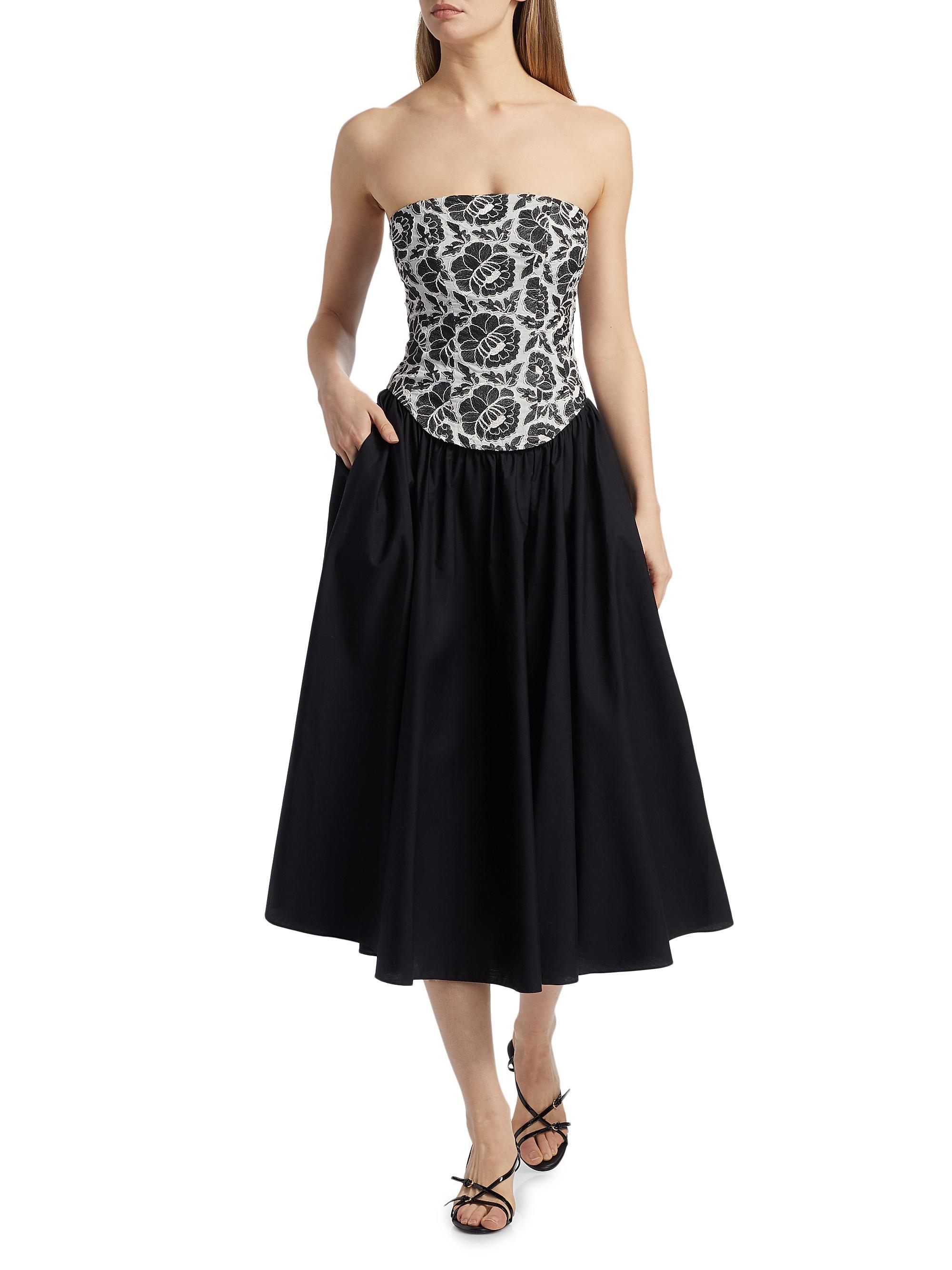 Click here for Toccin Womens Melody Floral Cotton Corset Midi-Dre... prices