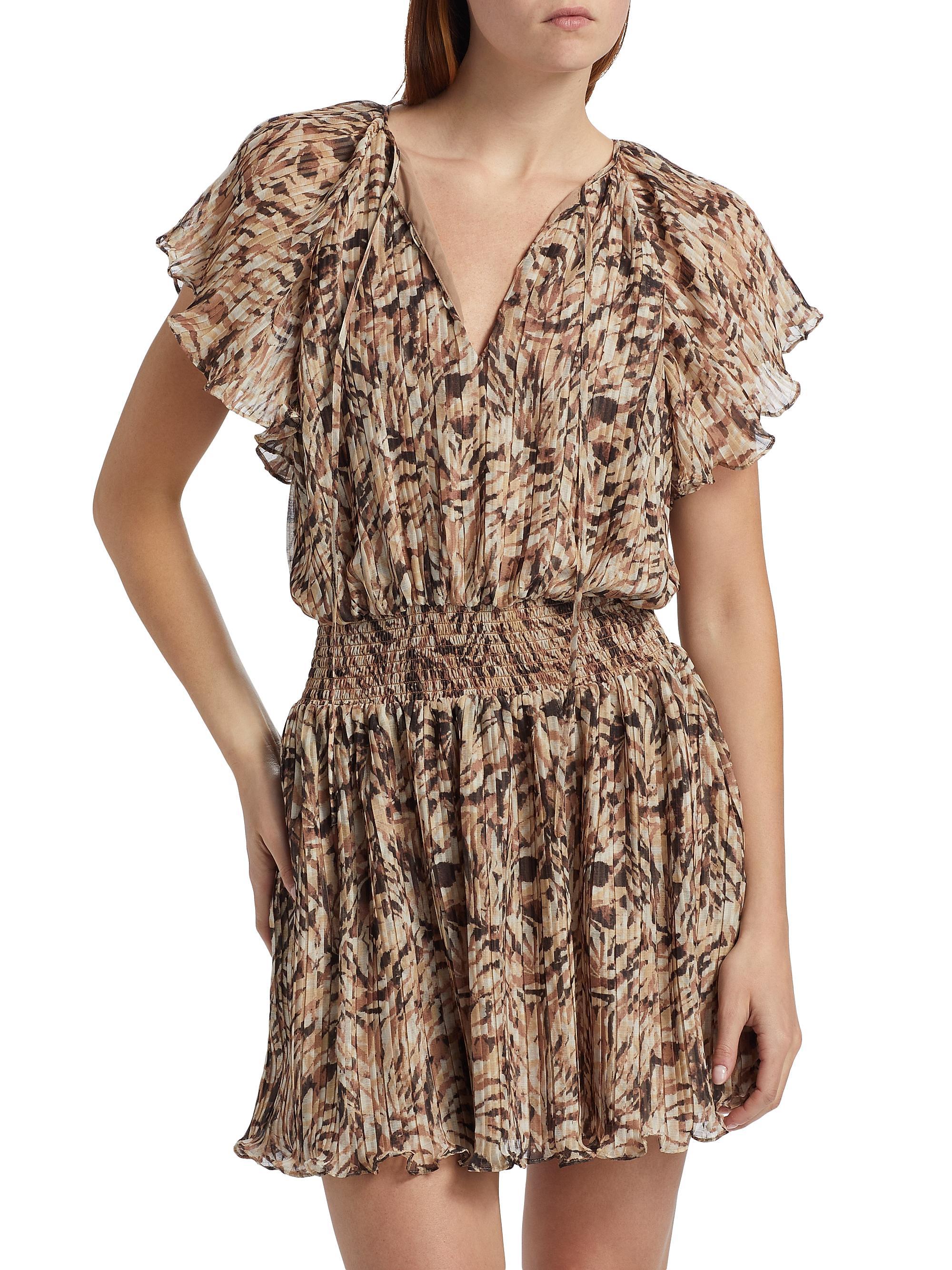 Click here for Ramy Brook Womens Felicia Crinkled Minidress - Baj... prices