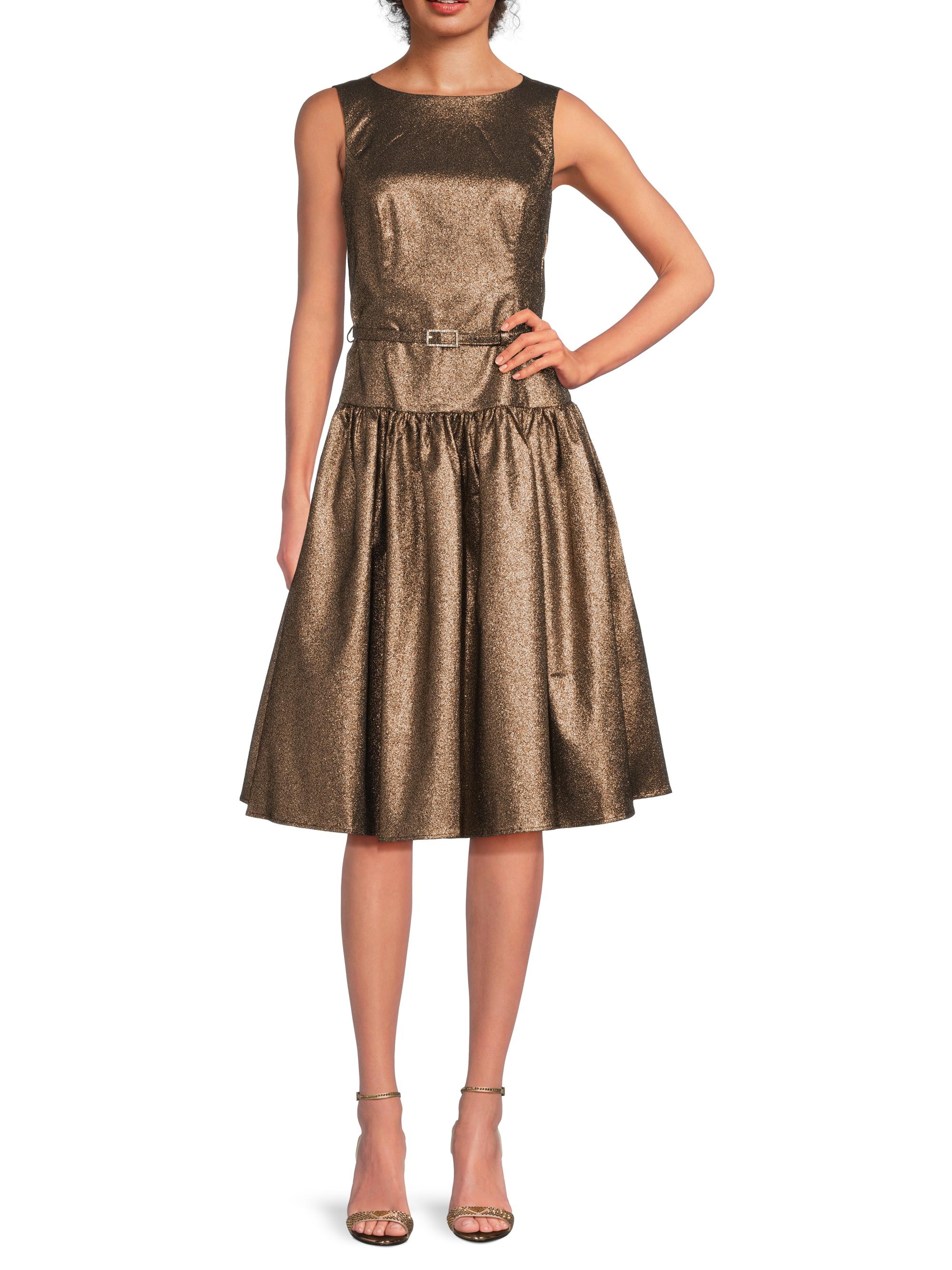 Click here for Karl Lagerfeld Paris Womens Belted Metallic Cockta... prices