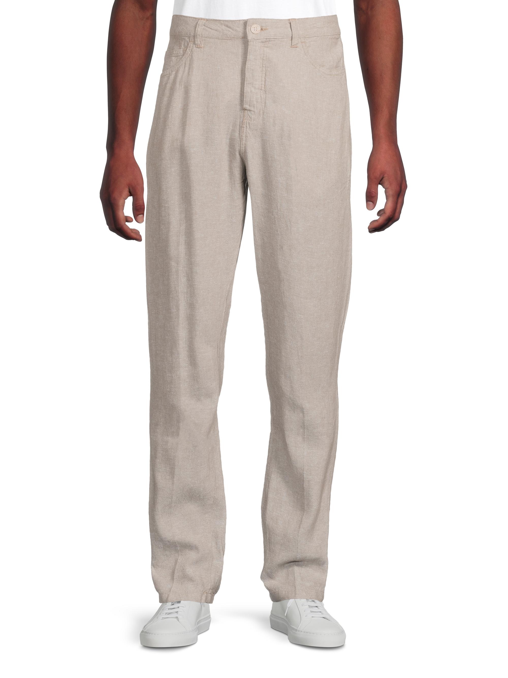 Click here for Saks Fifth Avenue Mens Linen-Blend Five-Pocket Pan... prices