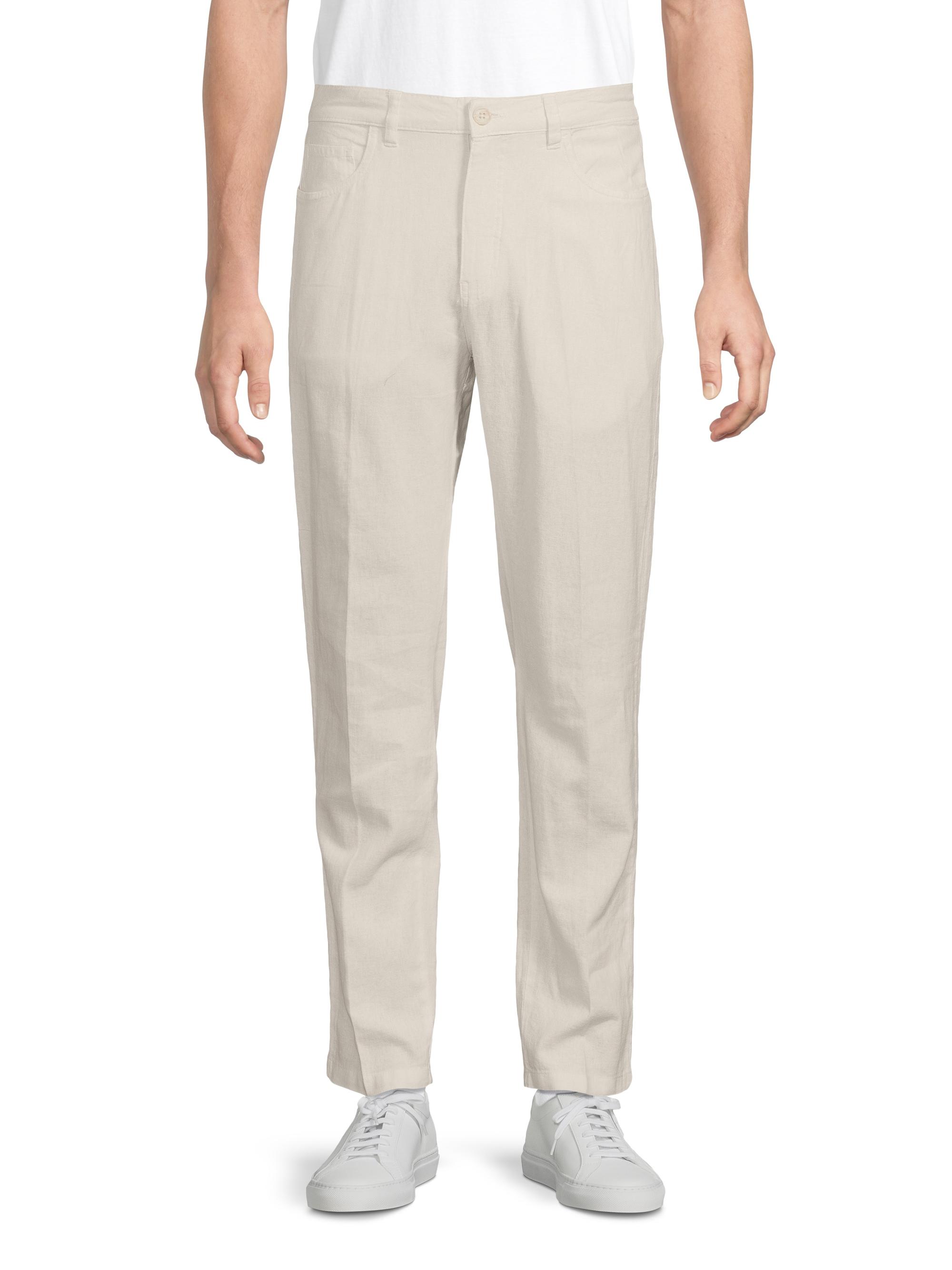 Click here for Saks Fifth Avenue Mens Linen-Blend Five-Pocket Pan... prices