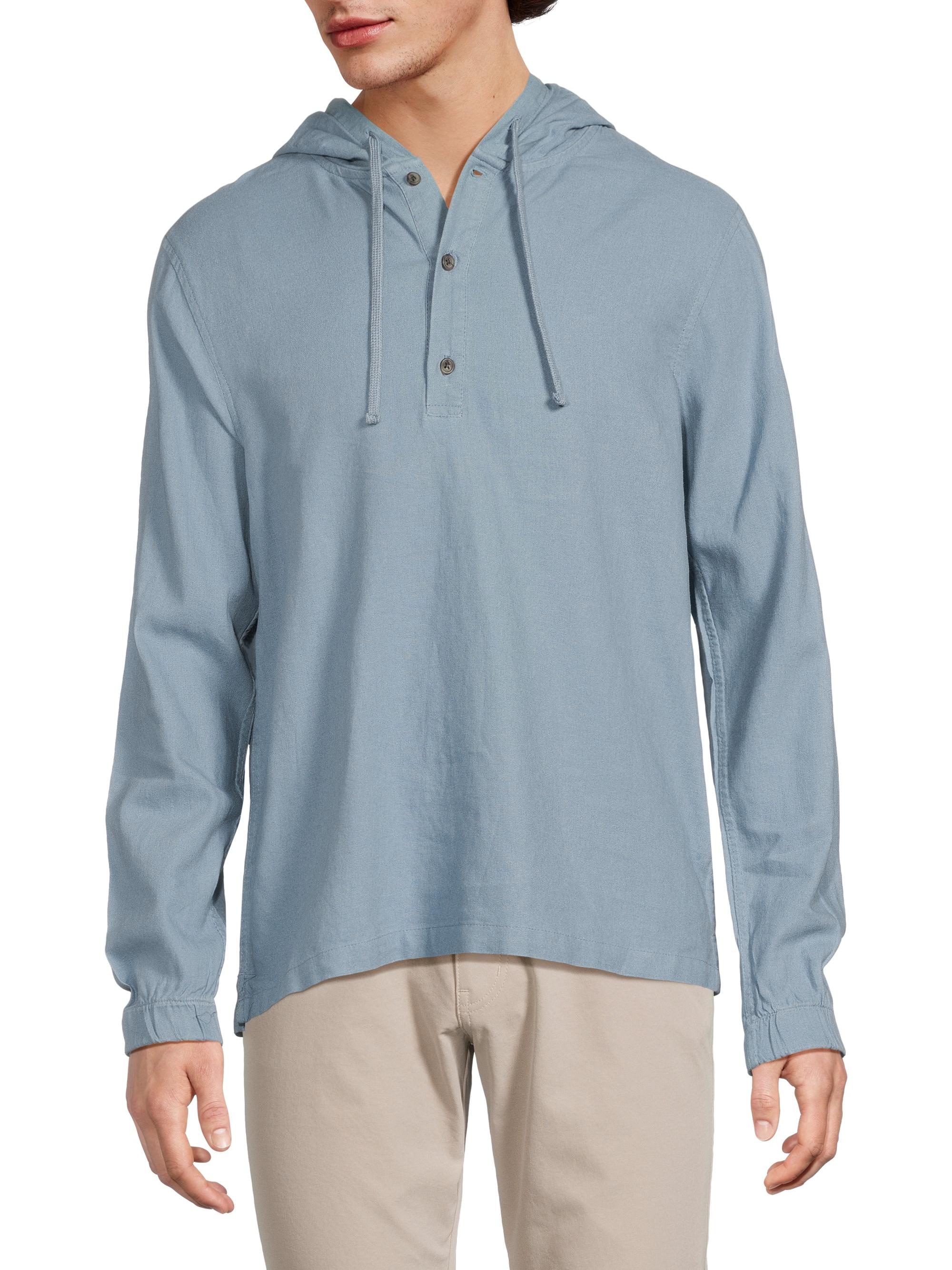 Click here for Saks Fifth Avenue Mens Linen-Blend Hoodie - Storm... prices