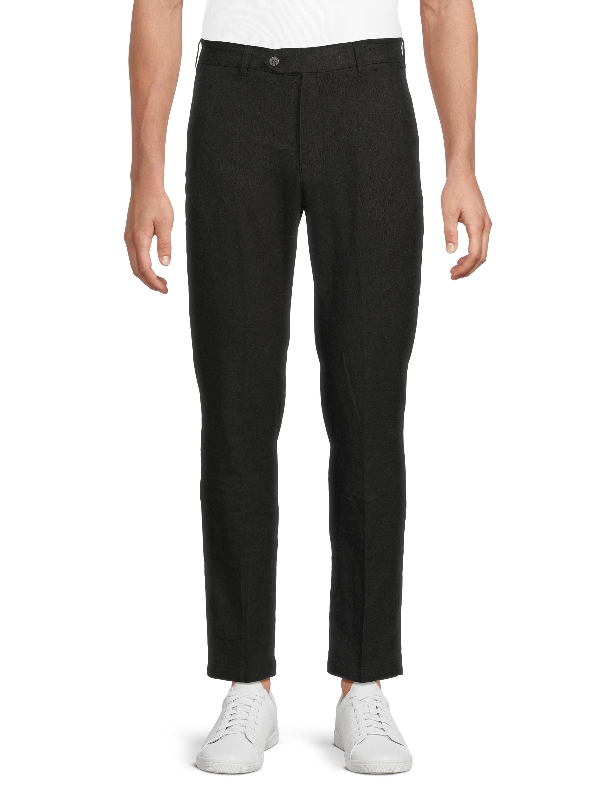 Click here for Saks Fifth Avenue Mens Linen-Blend Pleat-Front Tro... prices