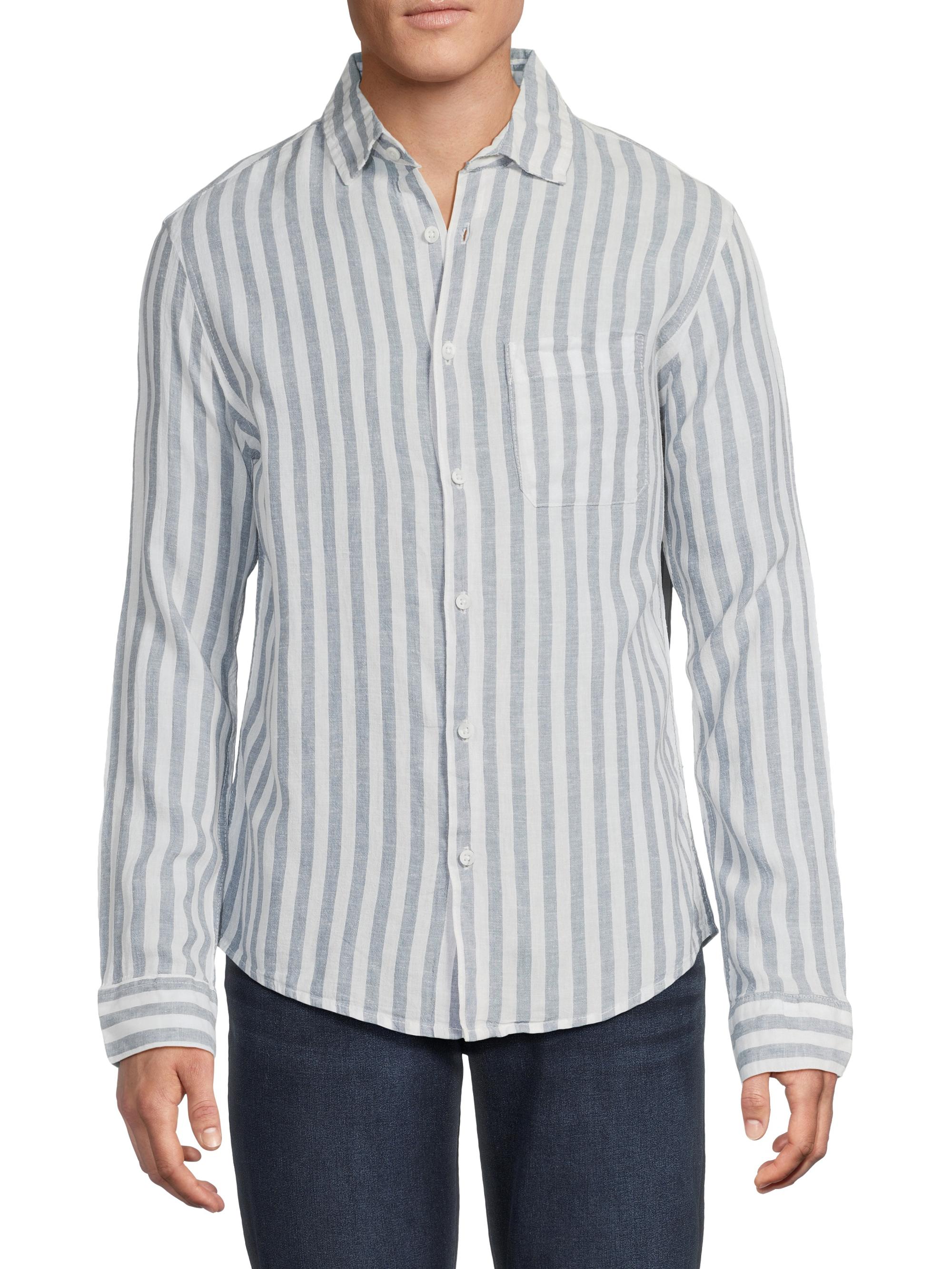 Click here for Saks Fifth Avenue Mens Linen-Blend Long-Sleeve Cab... prices