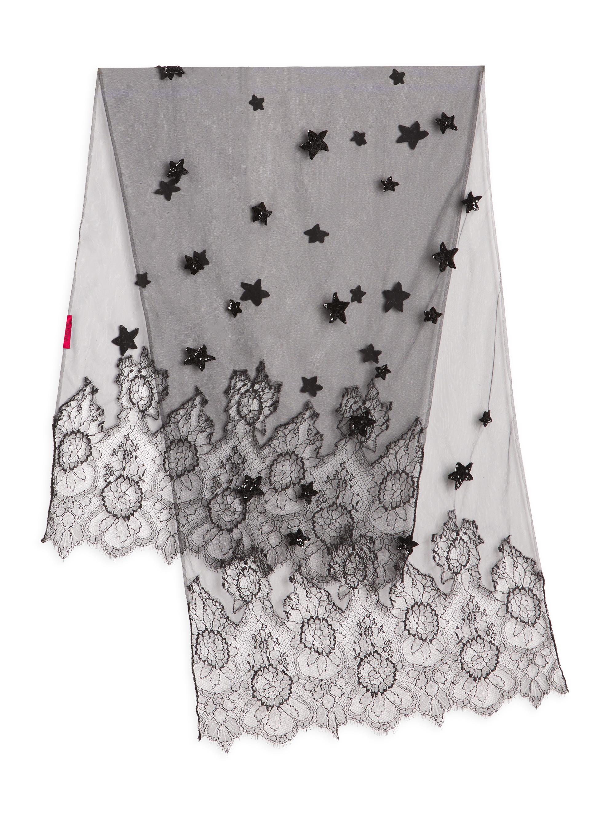 Click here for Valentino Garavani Womens Floral Lace-Trim Stole -... prices