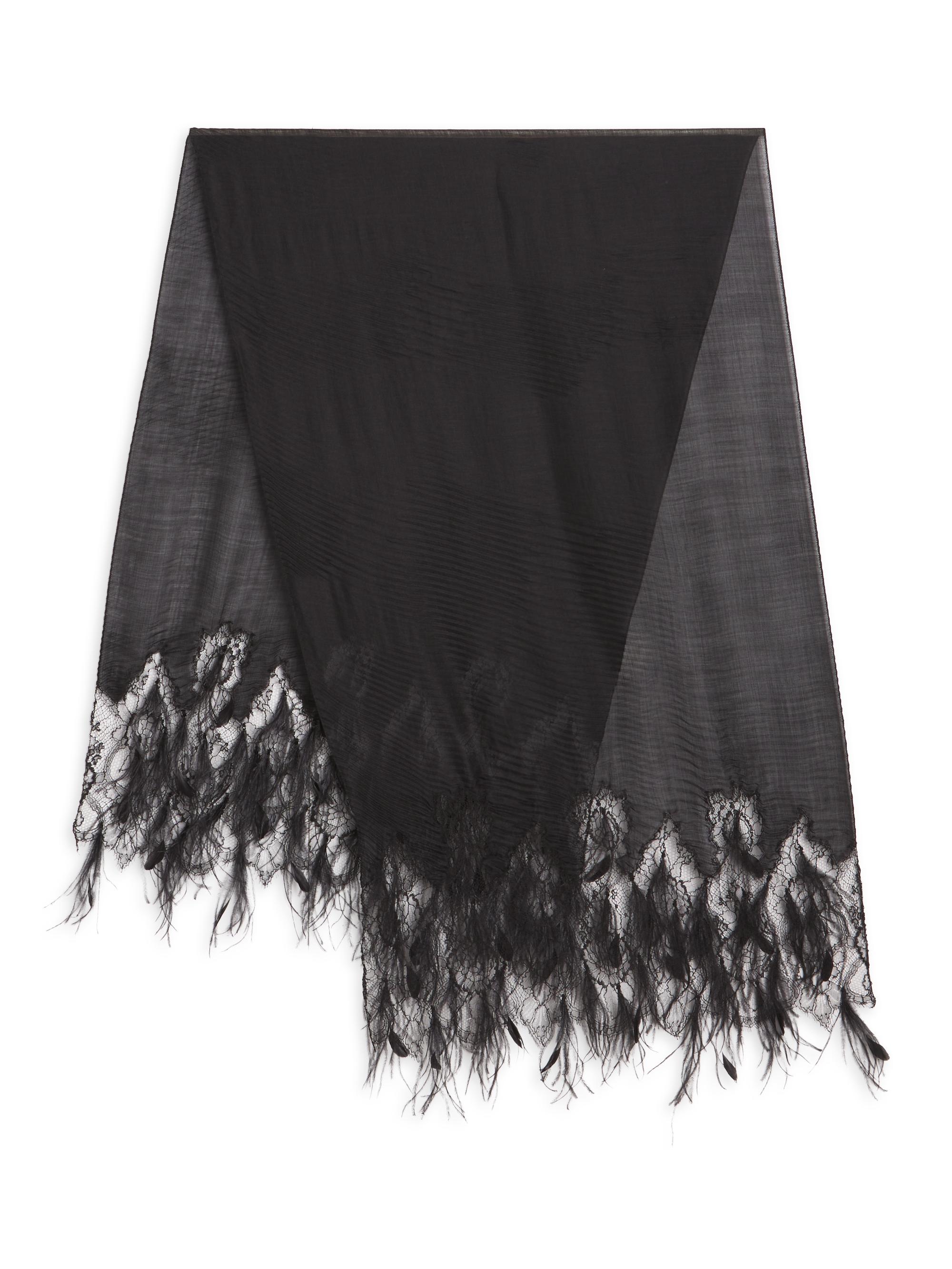 Click here for Valentino Garavani Womens Ostrich Feather Trim Sca... prices