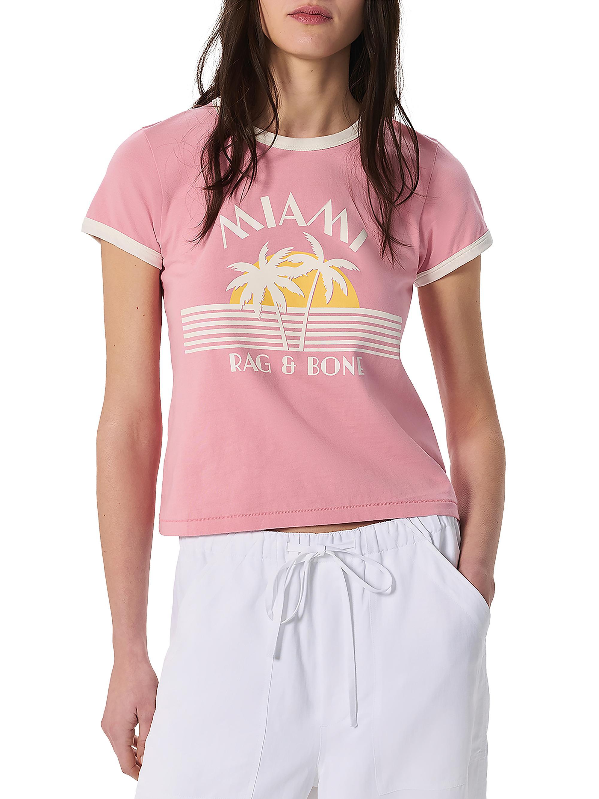 Click here for Rag & Bone Womens Miami Boxy Ringer T-Shirt - Blus... prices