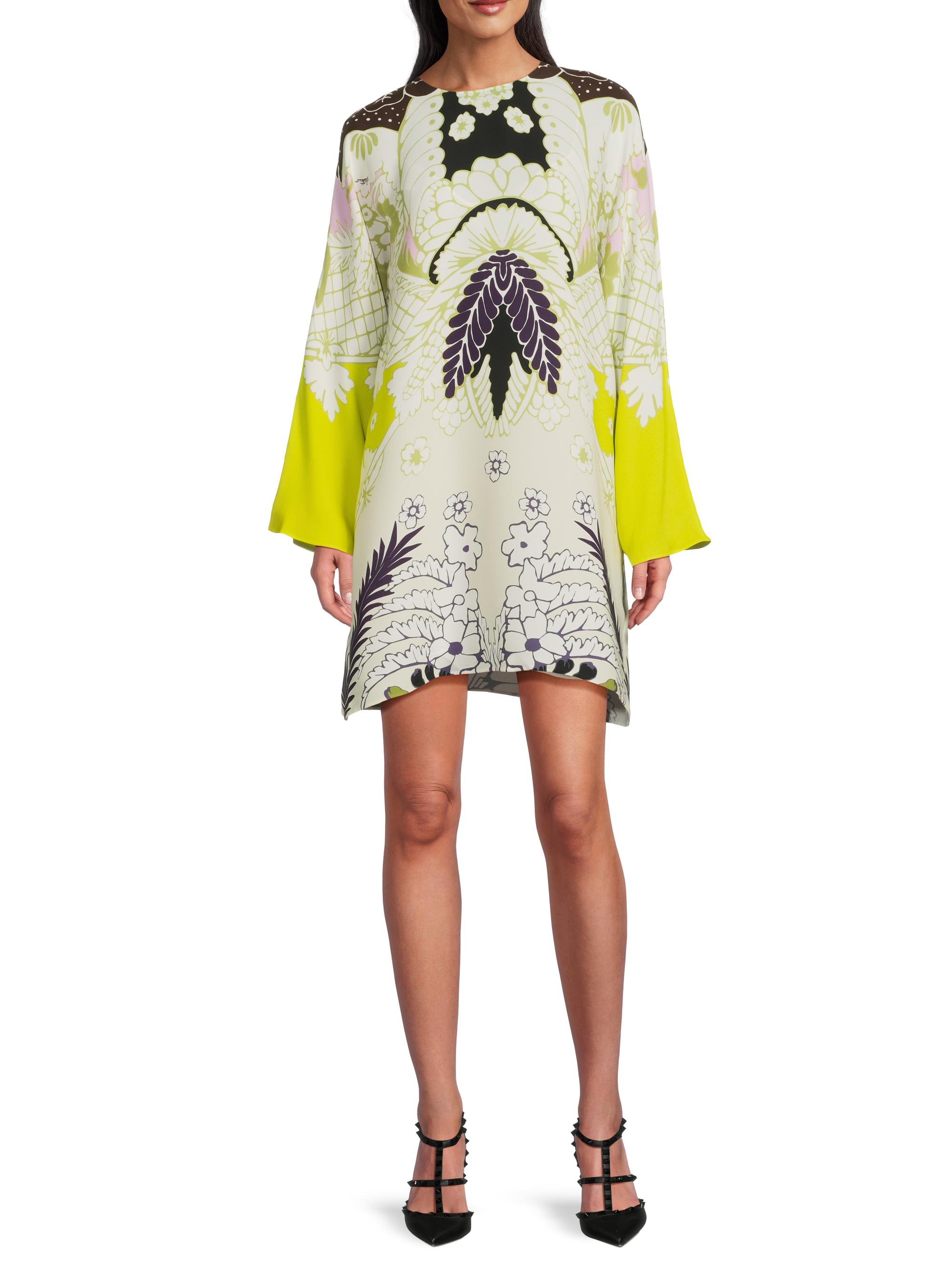 Click here for Valentino Womens Printed Silk Minidress - Lime Mul... prices