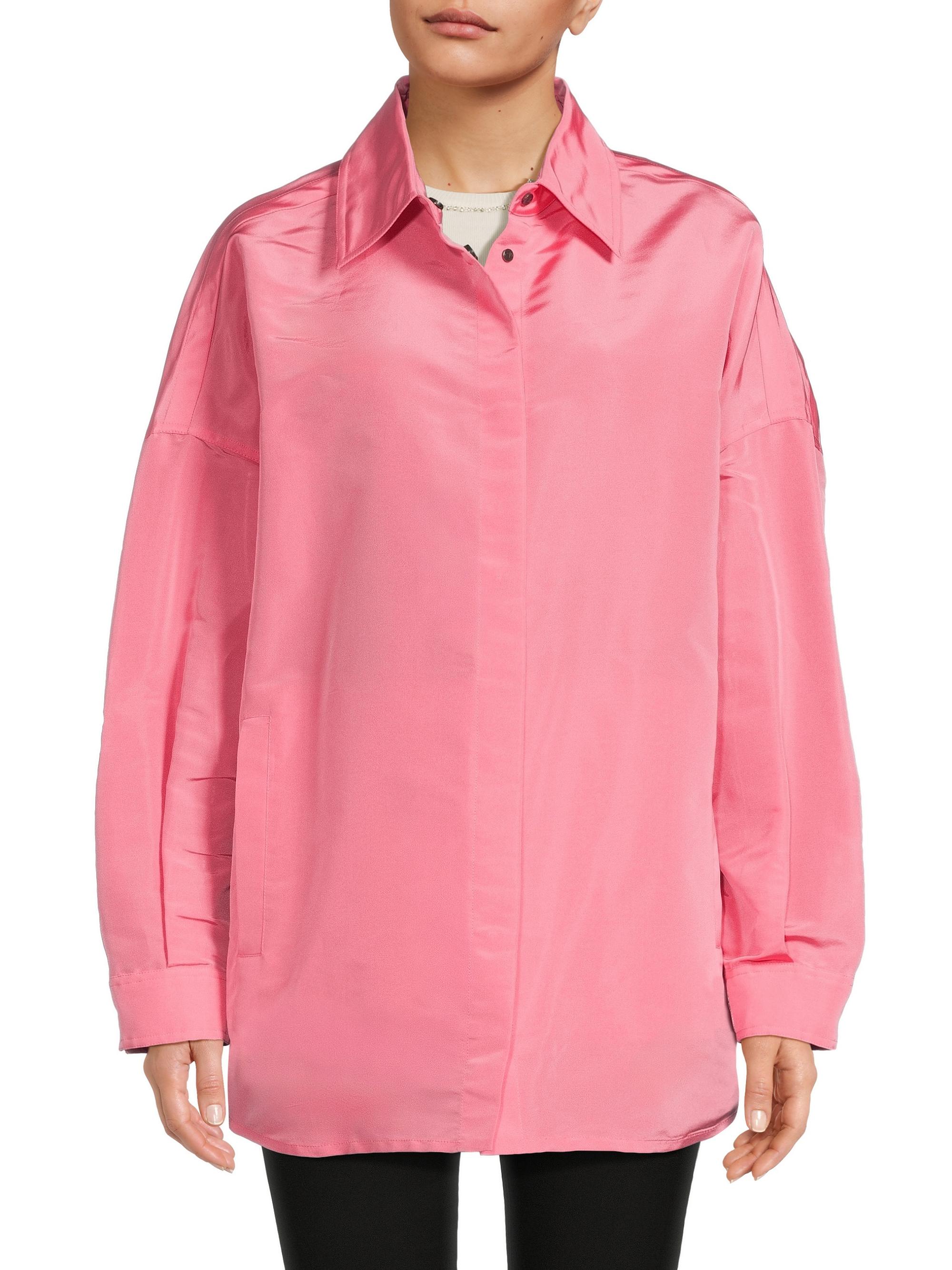 Click here for Valentino Womens Drop Shoulder Silk Shirt Jacket -... prices