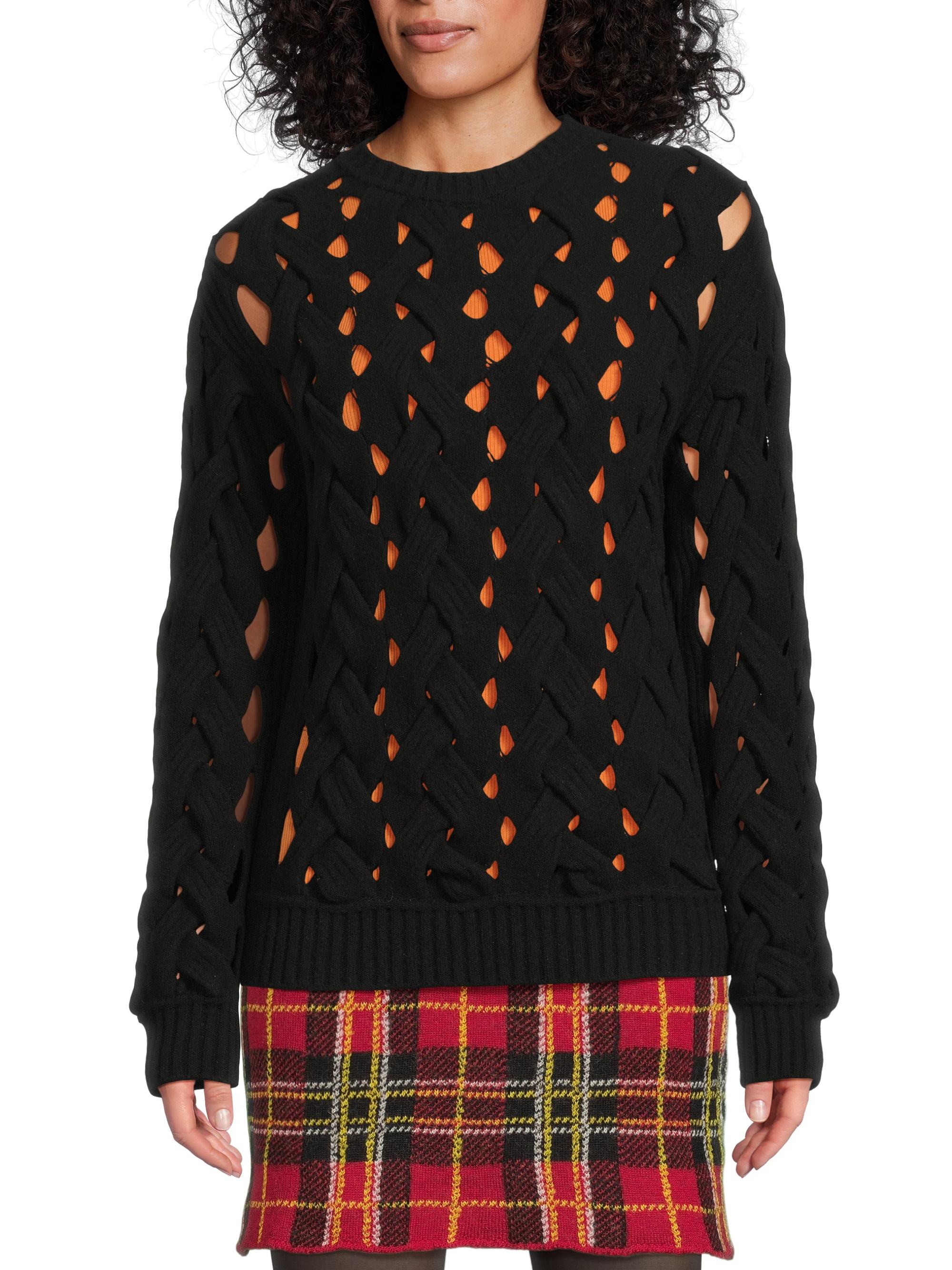 Click here for Valentino Womens Criss-Cross Wool-Blend Sweater -... prices