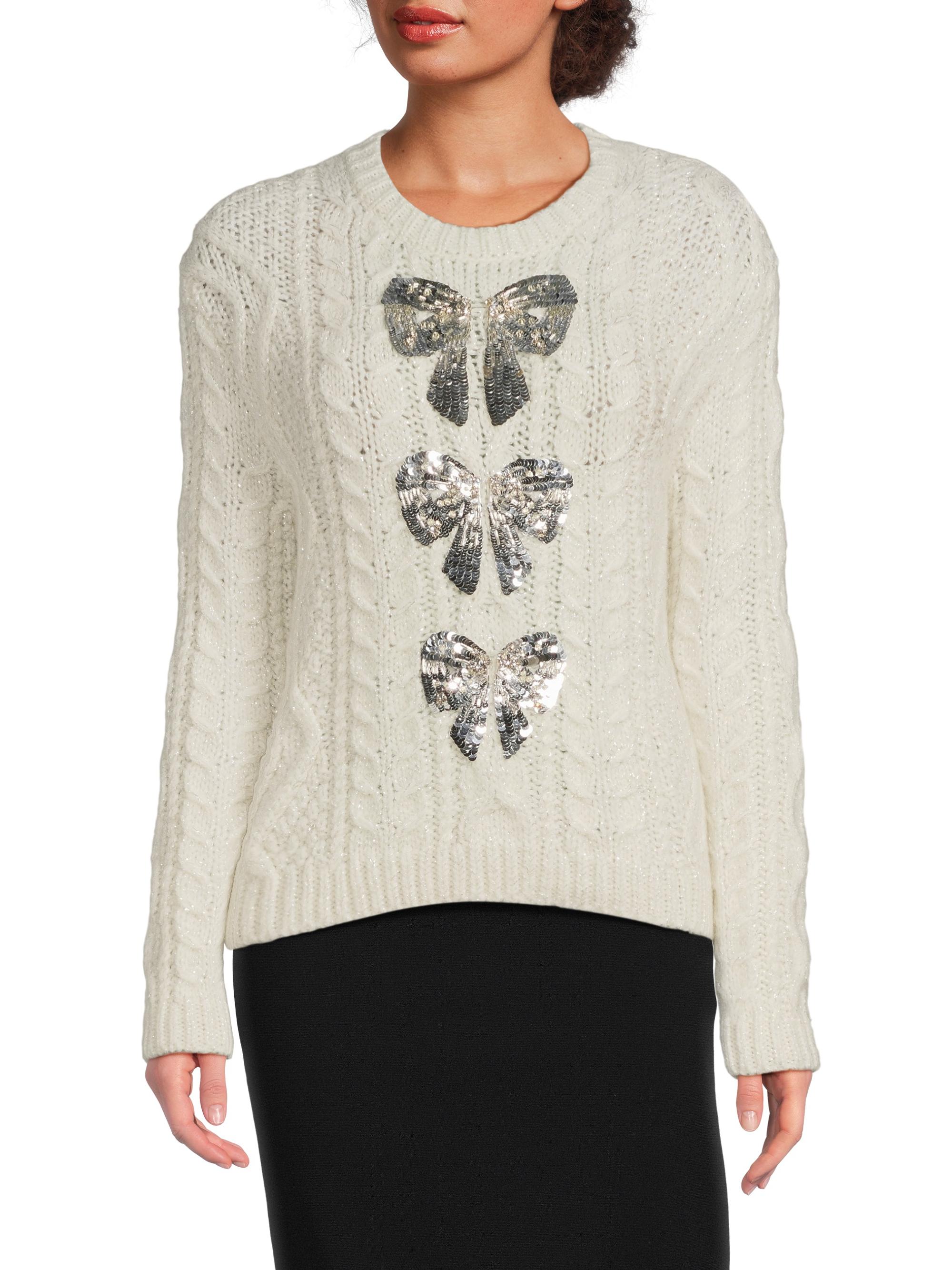 Click here for Valentino Womens Embellished Cable-Knit Wool-Blend... prices