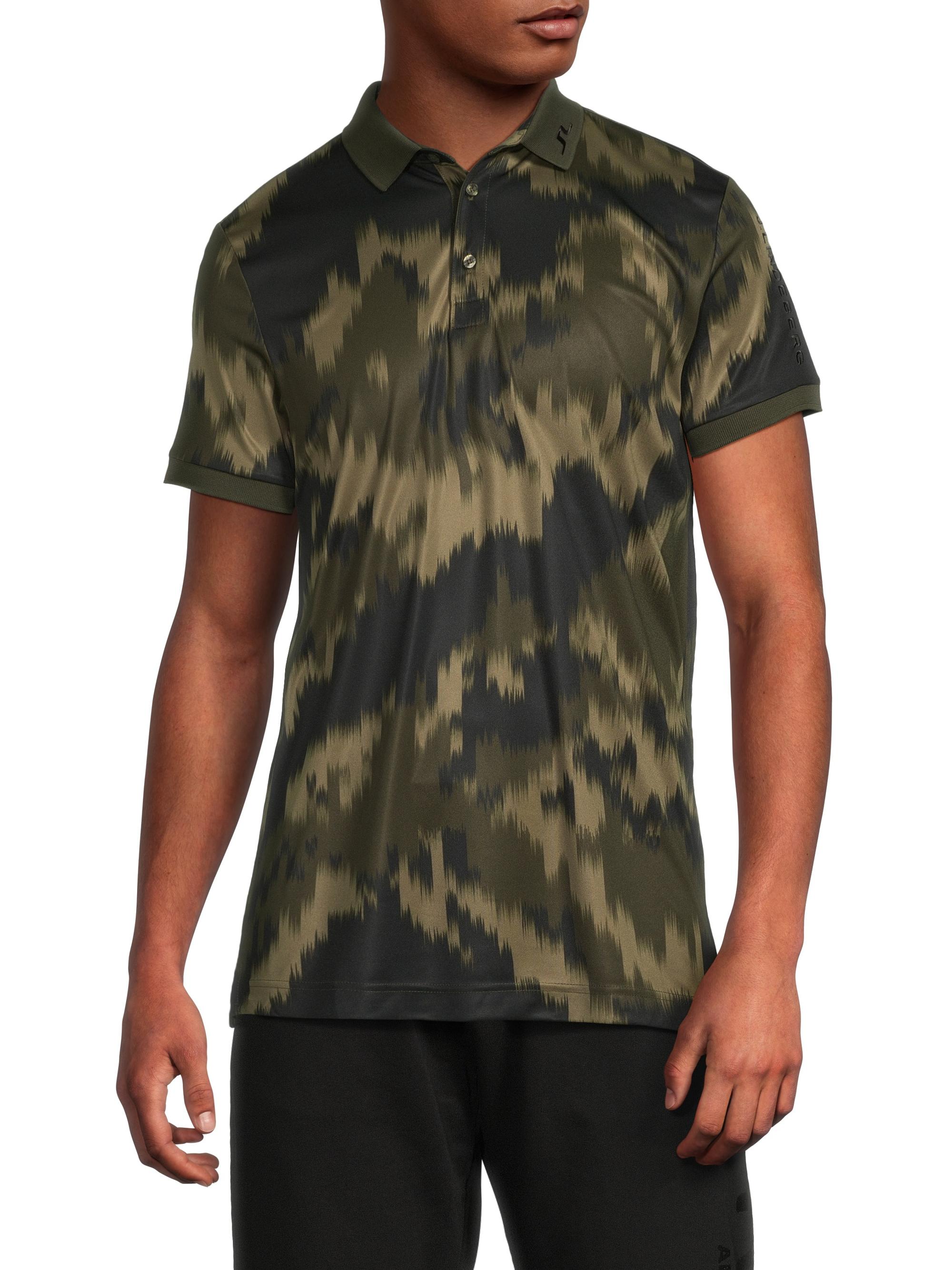 Click here for J. Lindeberg Mens Tour Tech Print Polo Shirt - War... prices