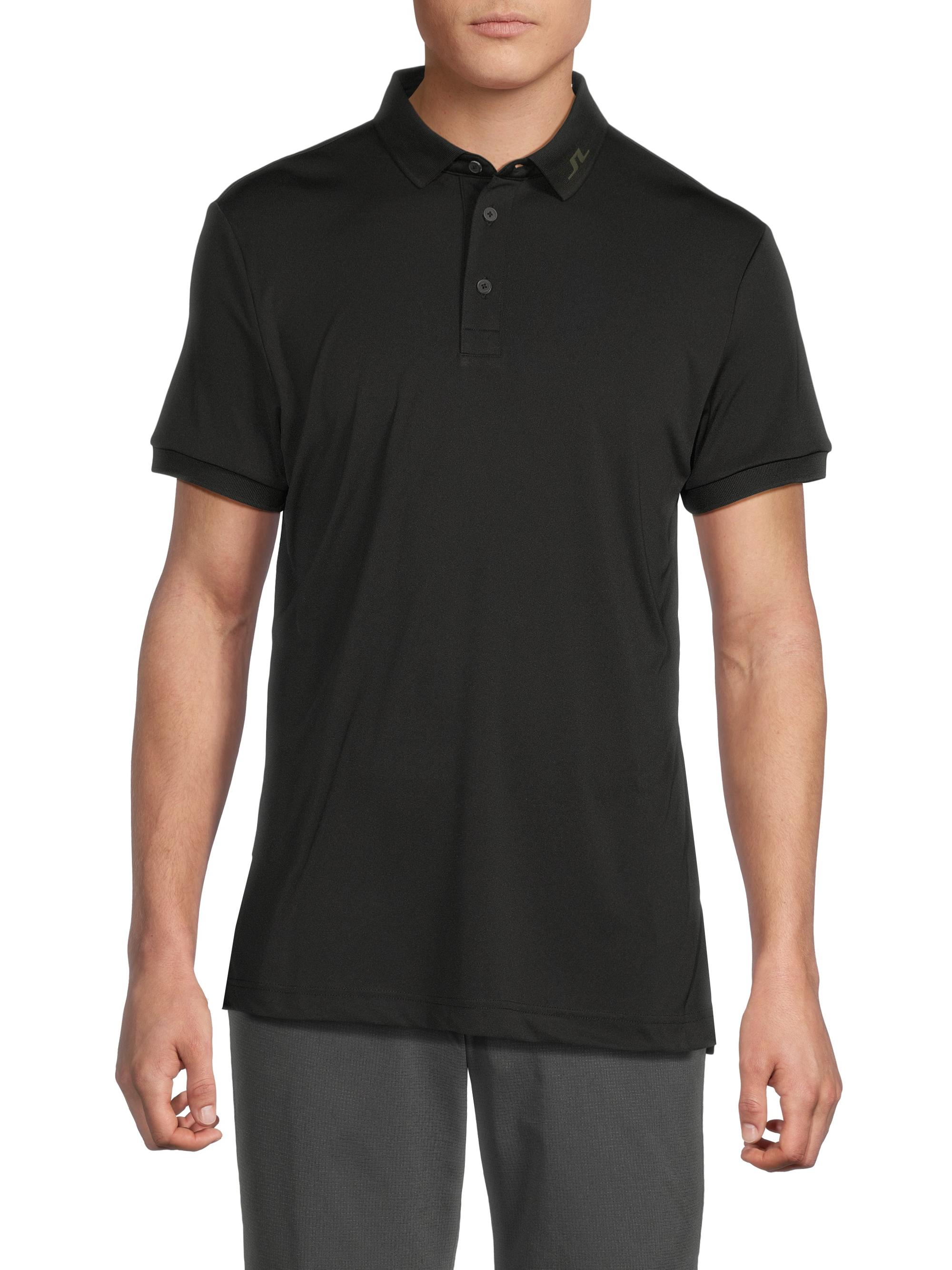 Click here for J. Lindeberg Mens Logo Patch Polo Shirt - Black -... prices