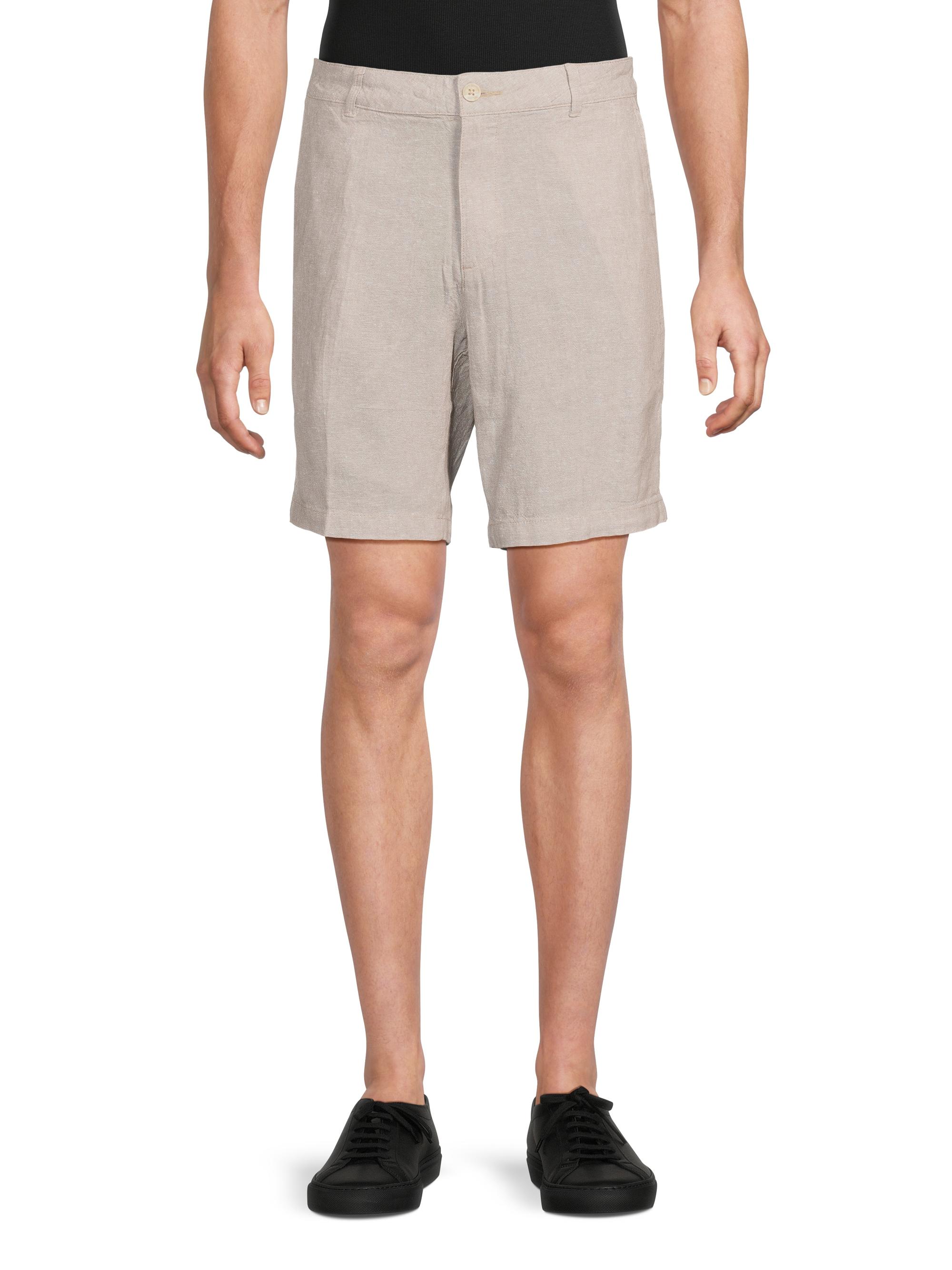 Click here for Saks Fifth Avenue Mens Flat Front Linen-Blend Draw... prices