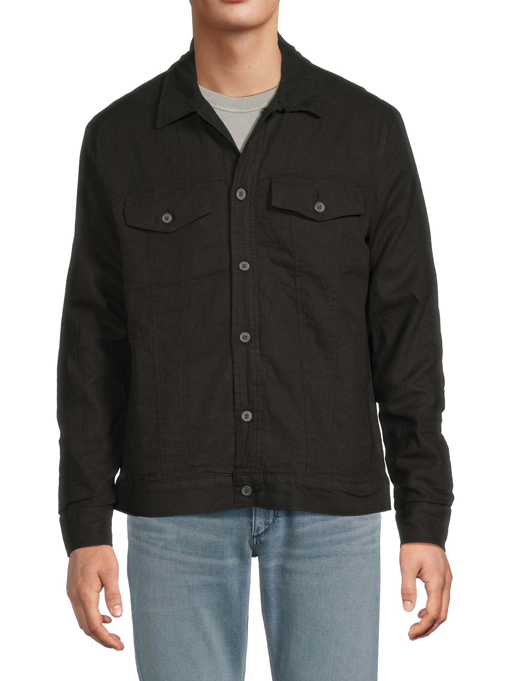 Click here for Saks Fifth Avenue Mens Linen-Blend Jacket - Black... prices