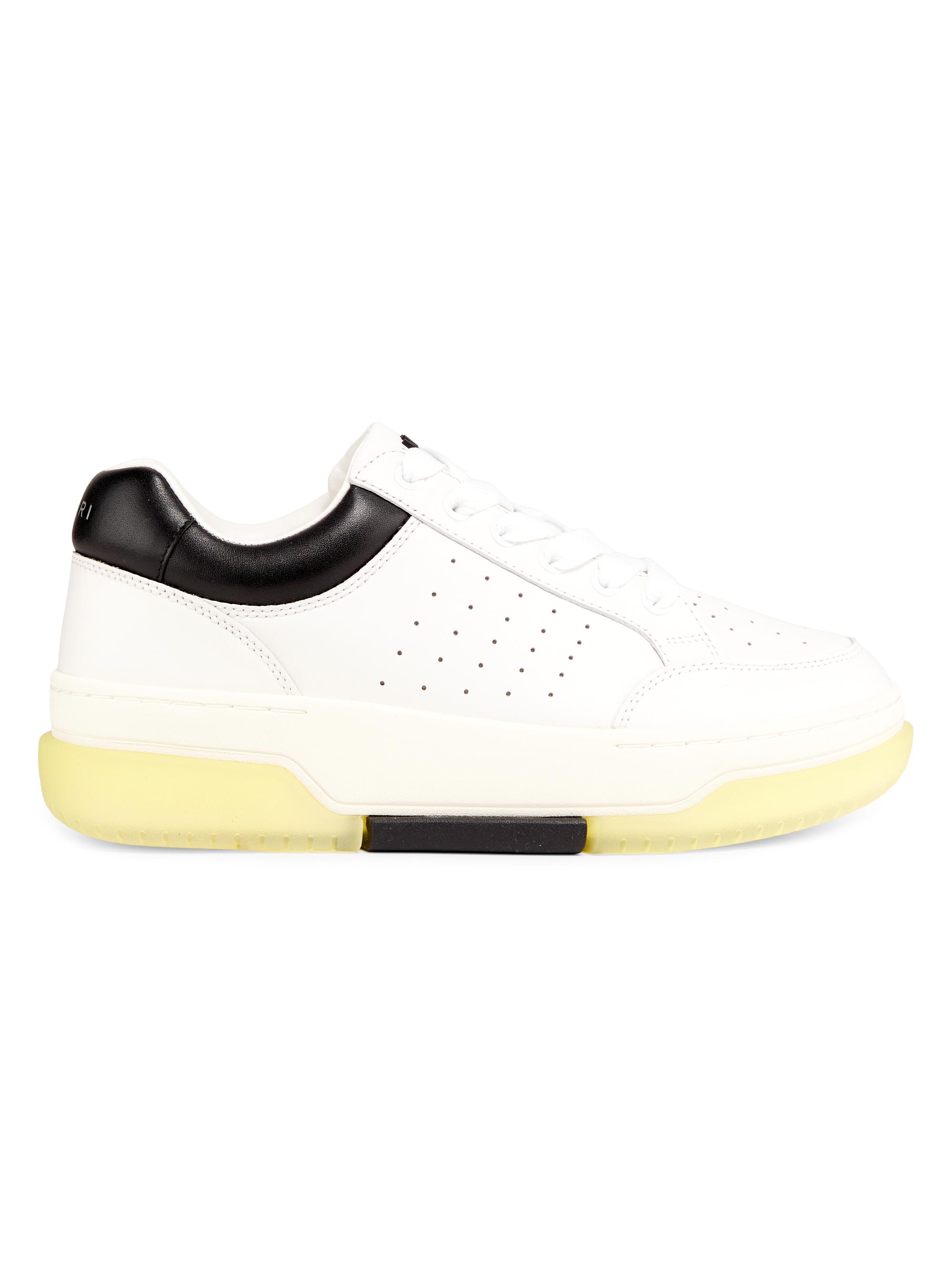 Click here for Amiri Mens Stadium Leather Low-Top Sneakers - Whit... prices
