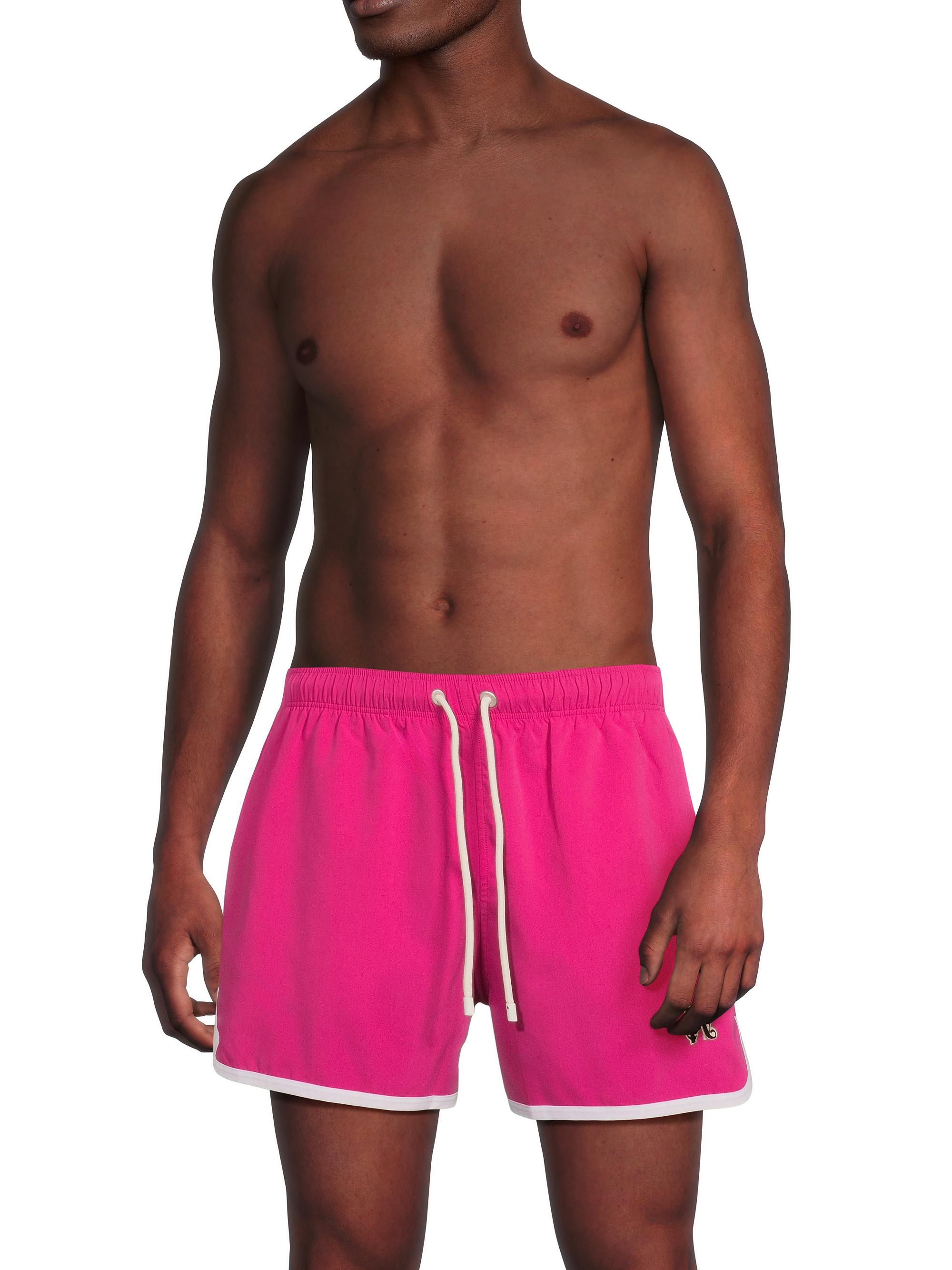 Click here for Palm Angels Mens Monogram Trim Swim Shorts - Fuchs... prices