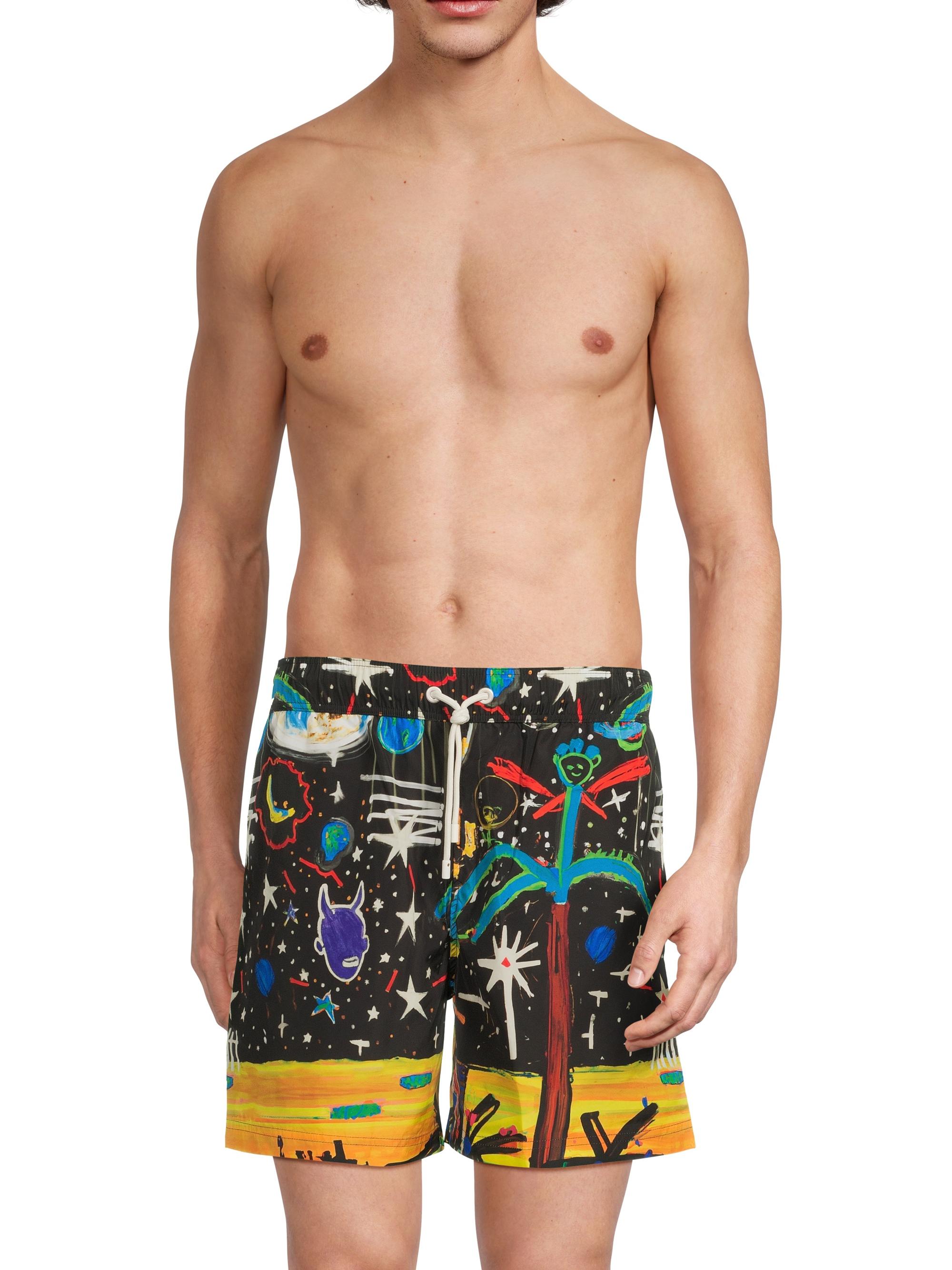 Click here for Palm Angels Mens Starry Night Swim Shorts - Black... prices