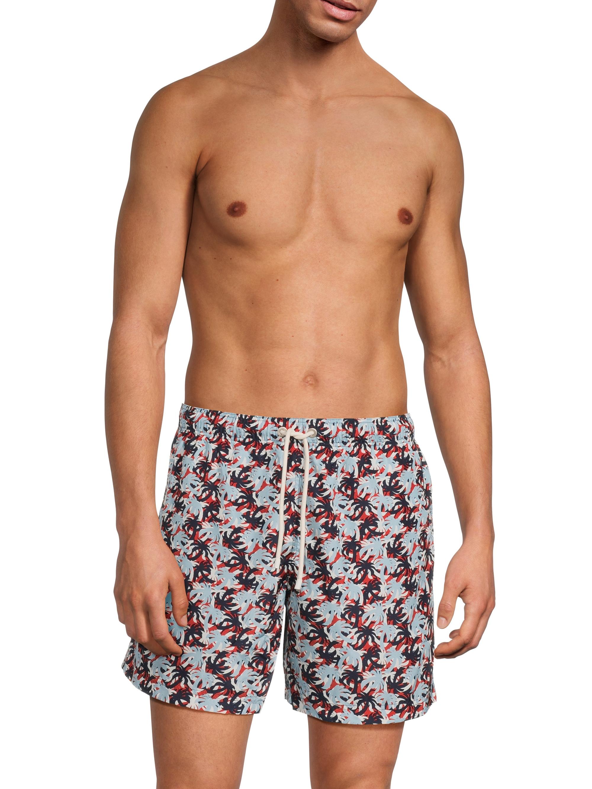 Click here for Palm Angels Mens Palm-Camo Swim Shorts - Blue Red... prices