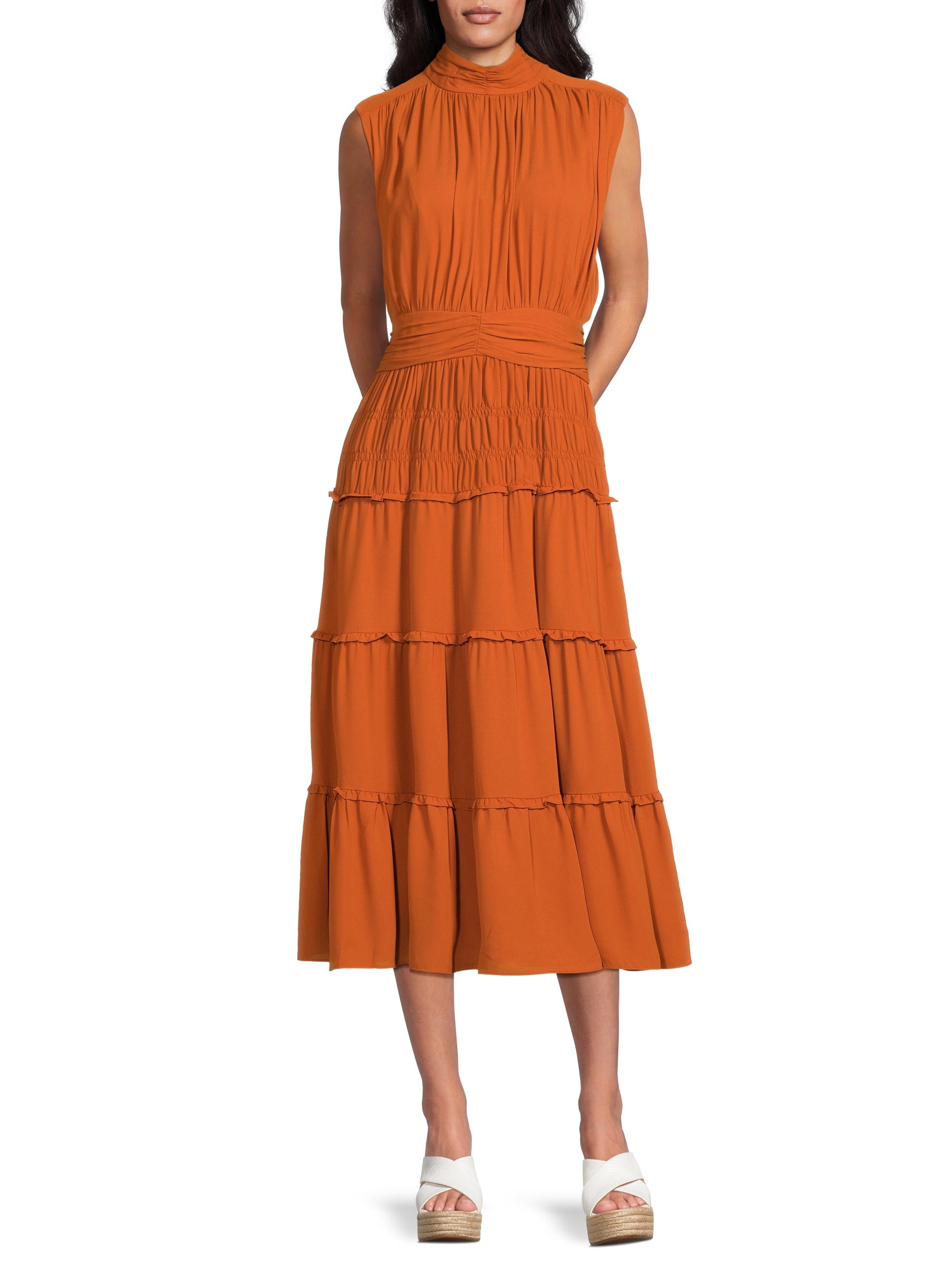 Click here for Derek Lam 10 Crosby Womens Junia Ruched Tiered Mid... prices