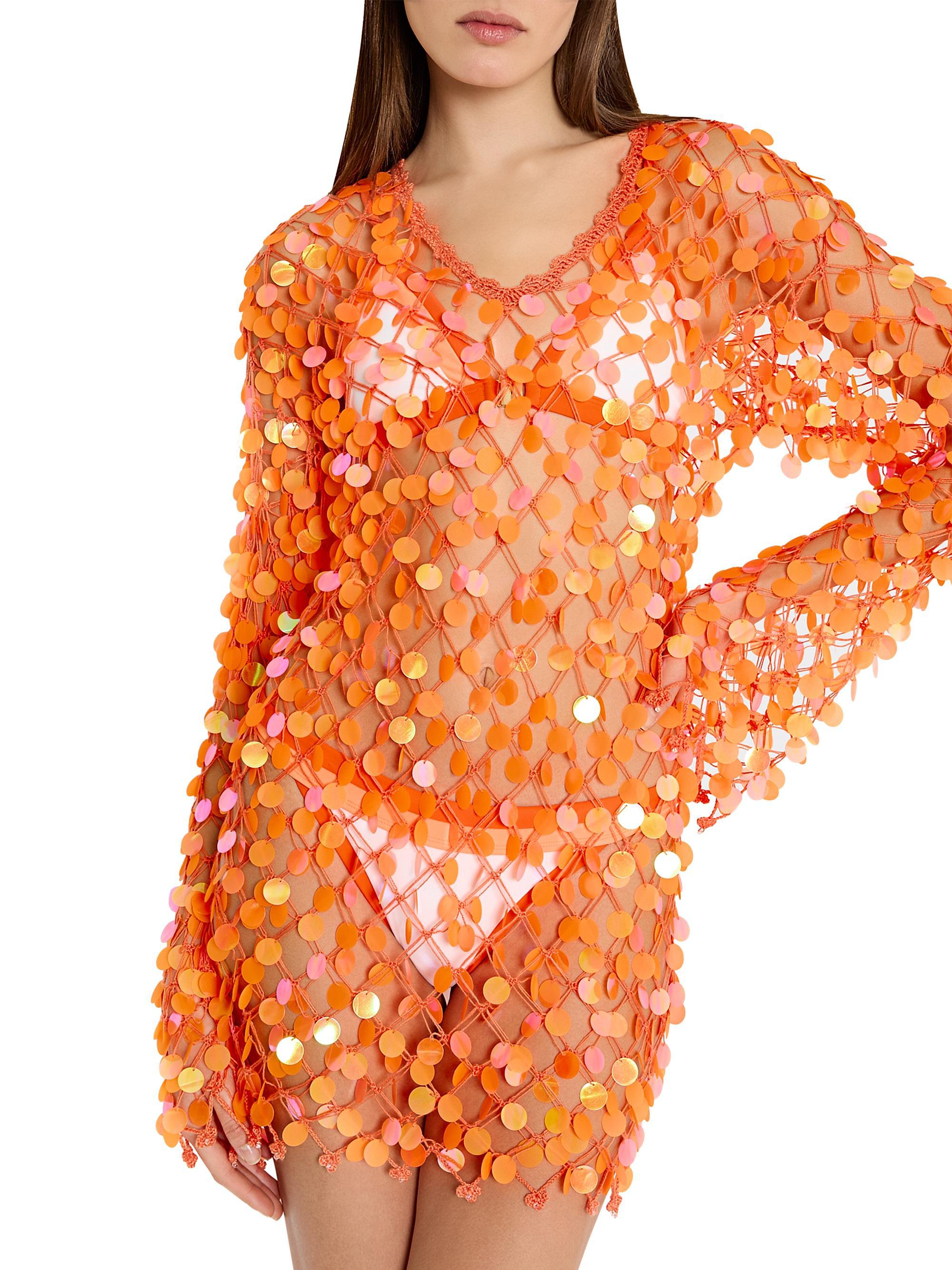 Click here for Milly Womens Sequin Cotton-Blend Crochet Minidress... prices