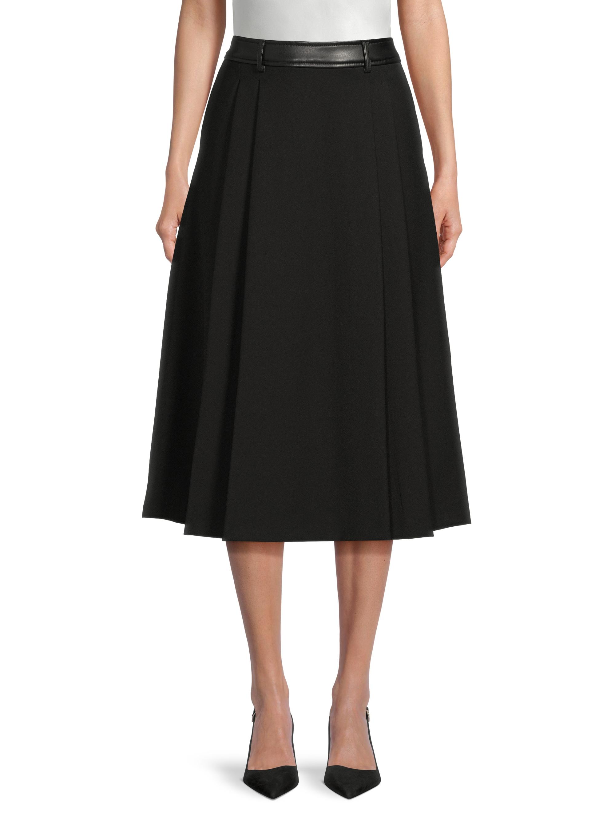 Click here for Dkny Womens Pleated Faux-Leather Trim Midi-Skirt -... prices