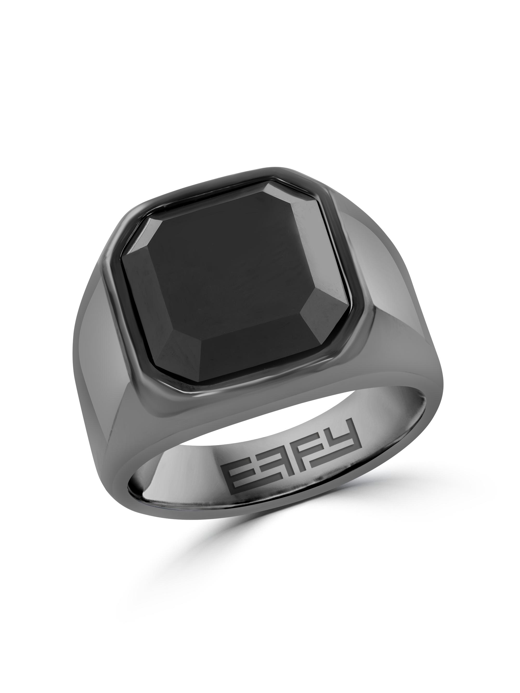 Click here for Effy Mens Ceramic & 4.54 TCW Onyx Ring - Black - S... prices