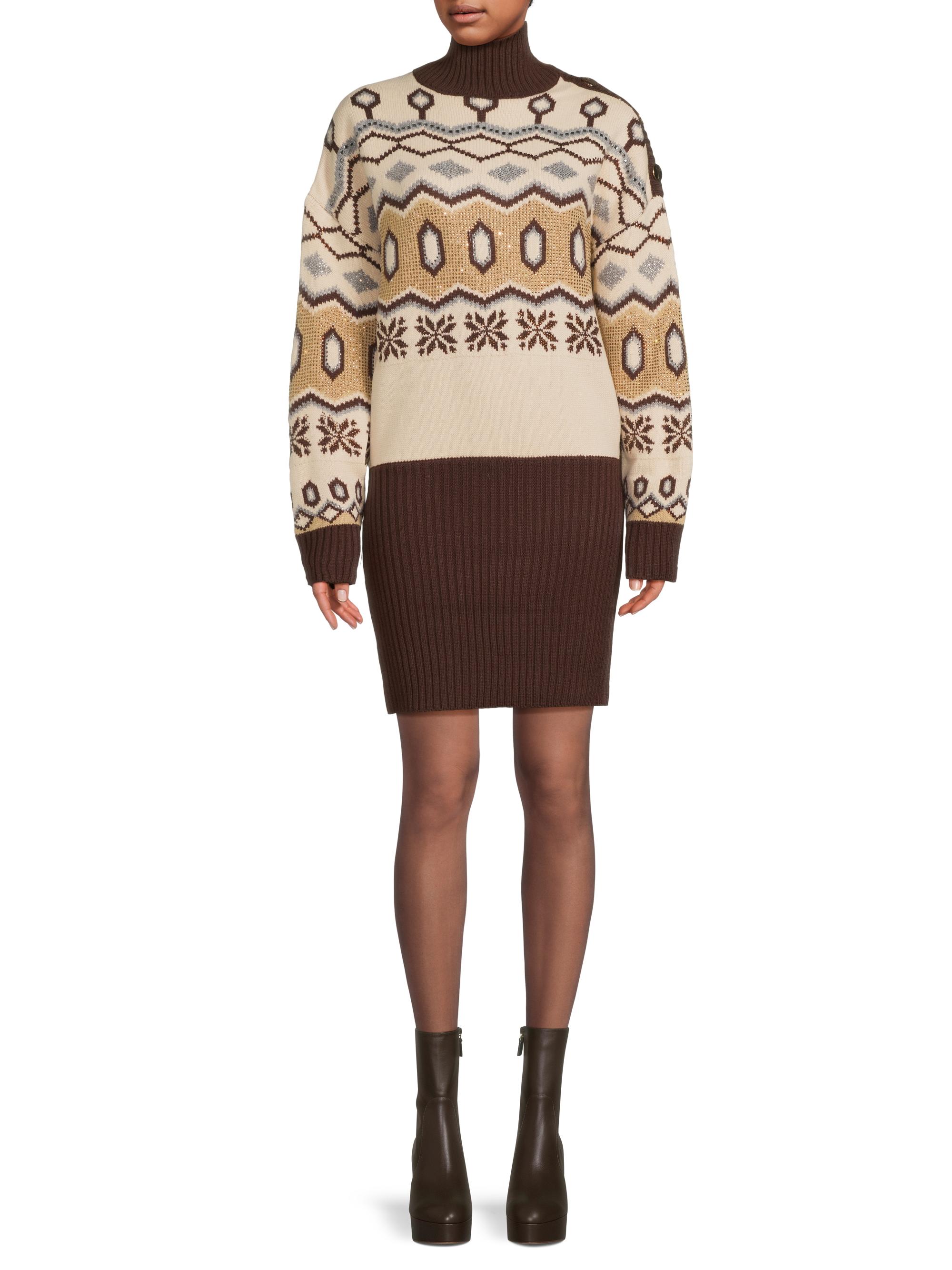Click here for Retrofête Womens Goldie Fair Isle Knit Mini Sweate... prices
